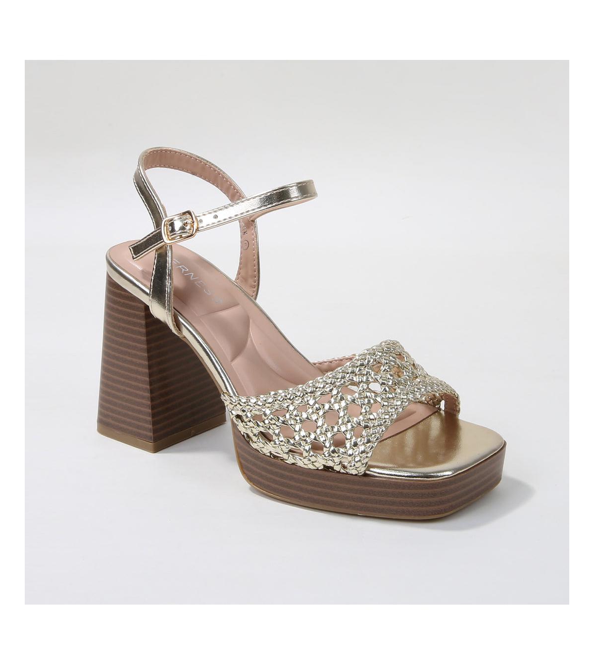 Click here for Hudson Woven Platform Sandal - Gold prices