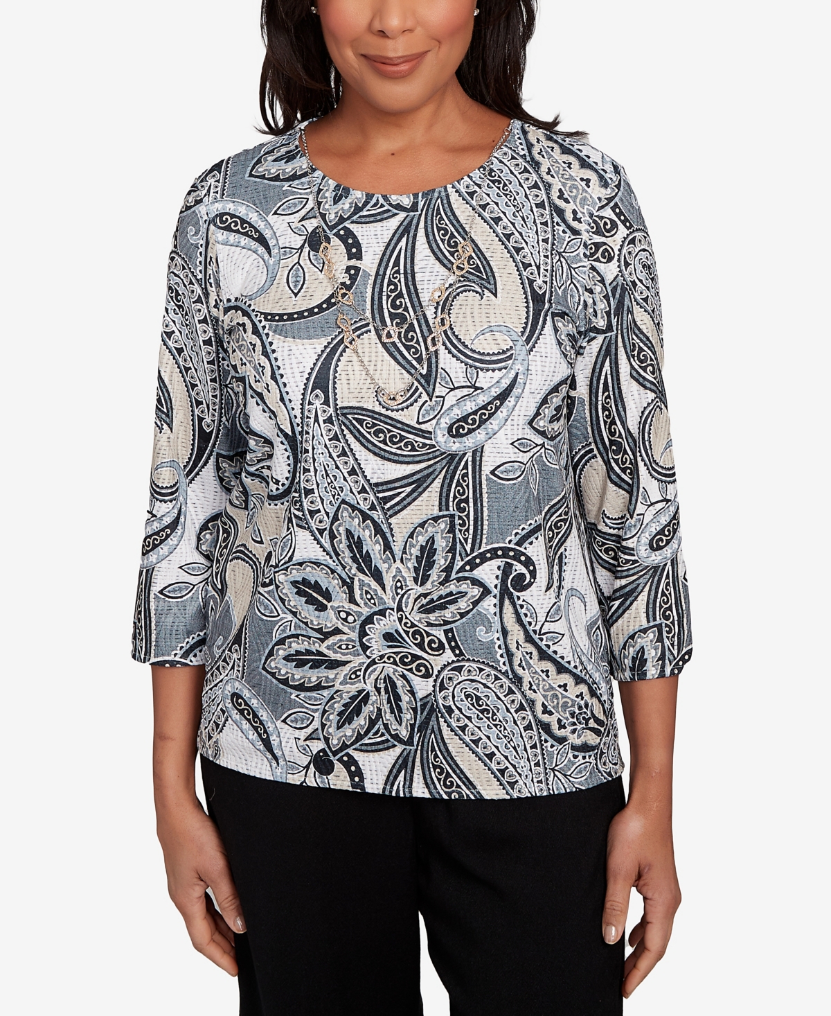 Click here for Alfred Dunner Petite Santa Barbara Reversible Pais... prices