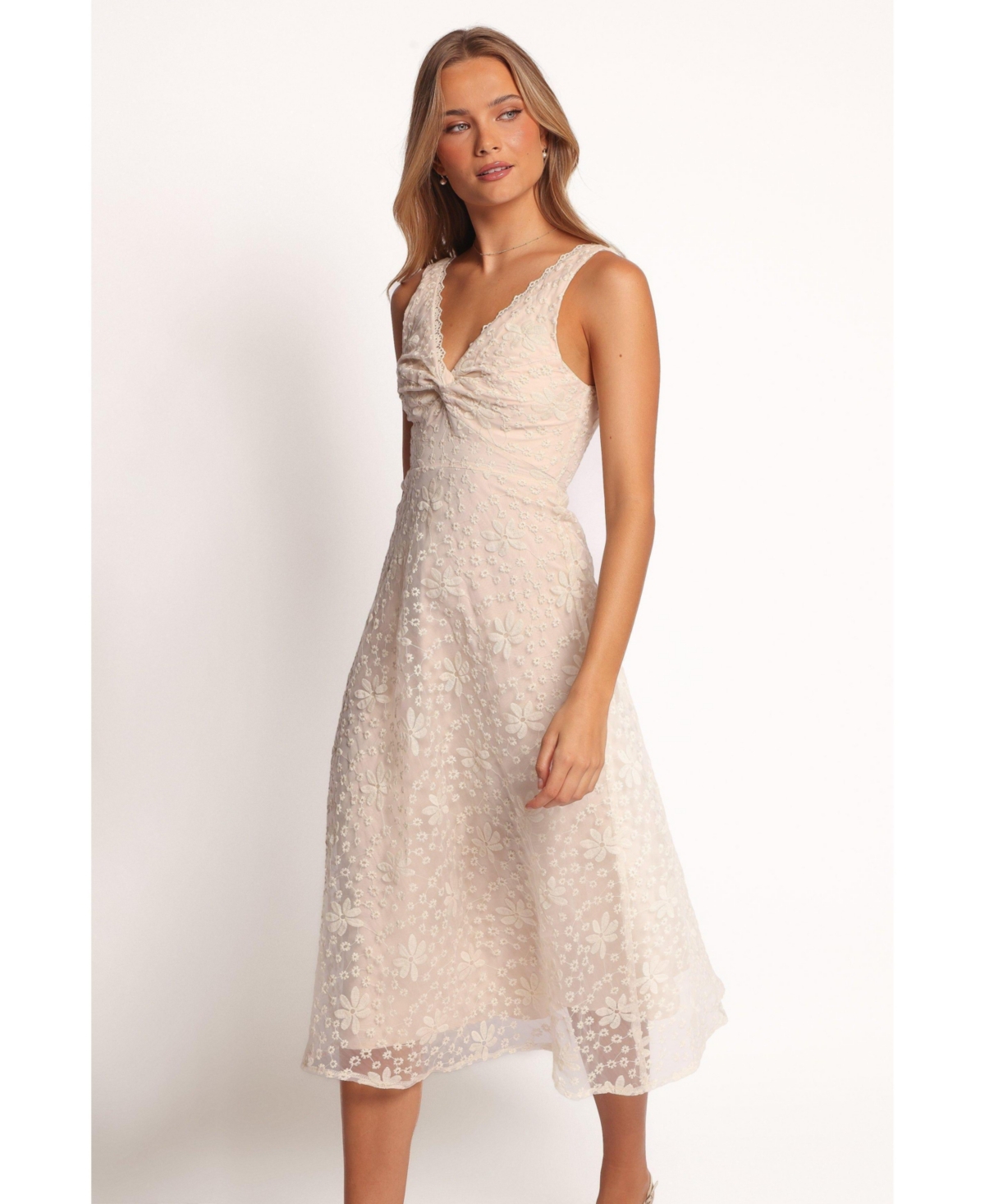 Click here for Petal and Pup Womens Louise Midi Dress - Cream prices