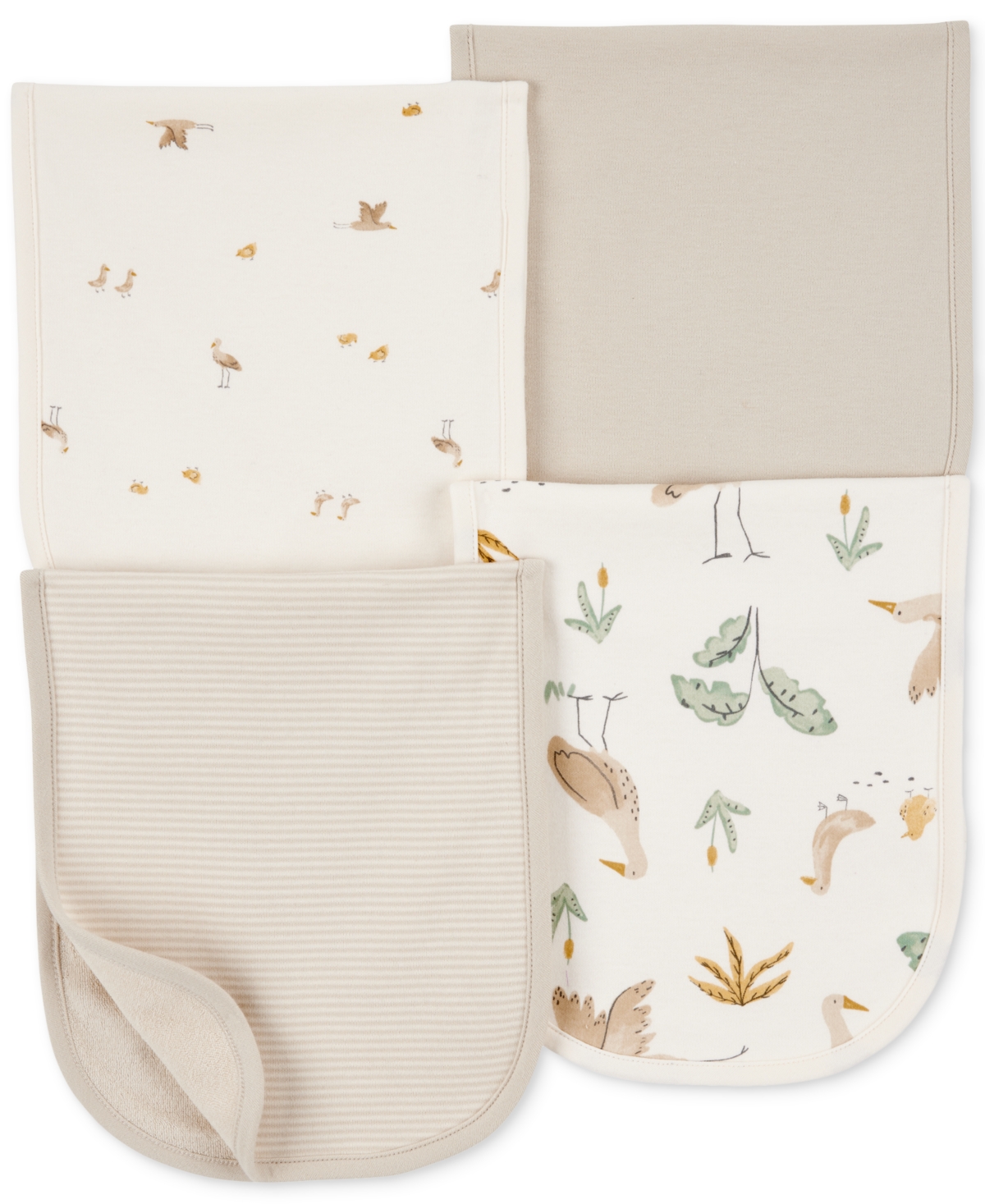 Click here for Carters Baby Cotton Burp Cloths  4 Pack - Ivory/br... prices