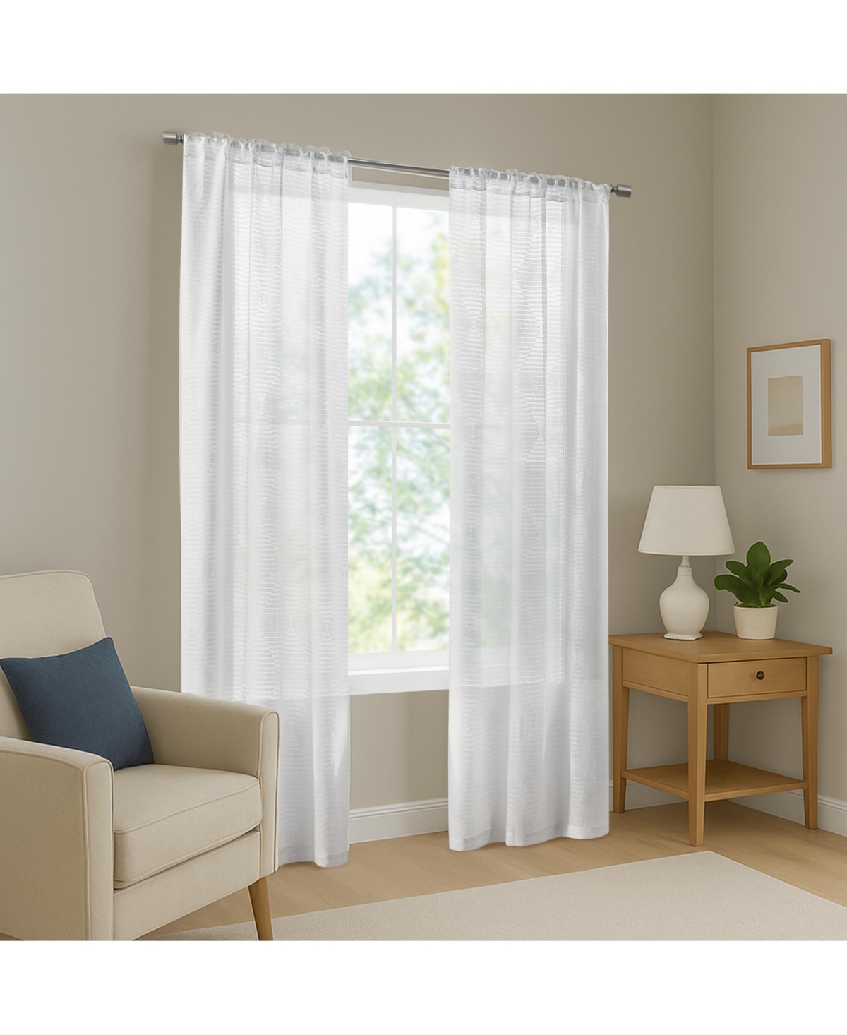 Click here for Passaic White Window Panel 2-pk 38x95" - Whit... prices