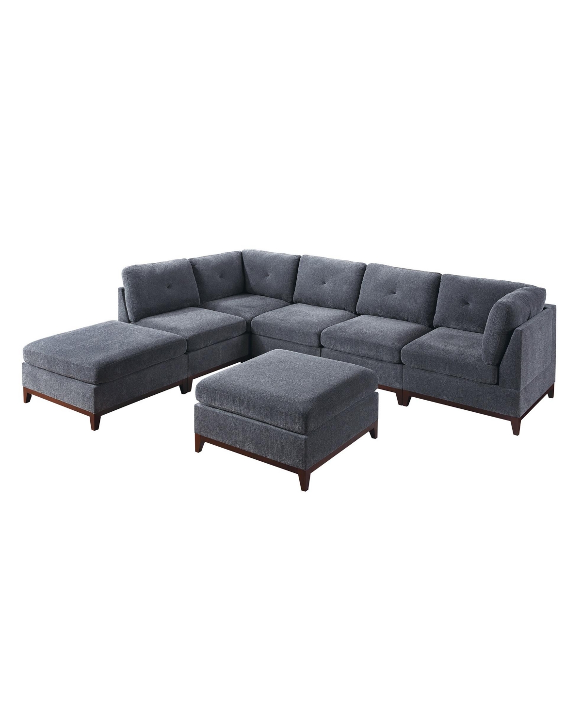 Click here for Streamdale 7 Piece Ash Grey Chenille Fabric Modula... prices