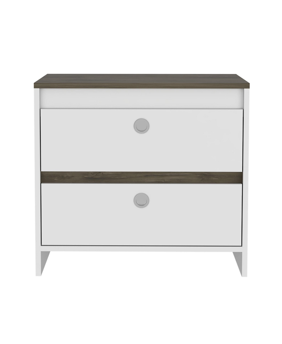 Click here for Two-Drawer Faux Wood Nightstand – Contempor... prices
