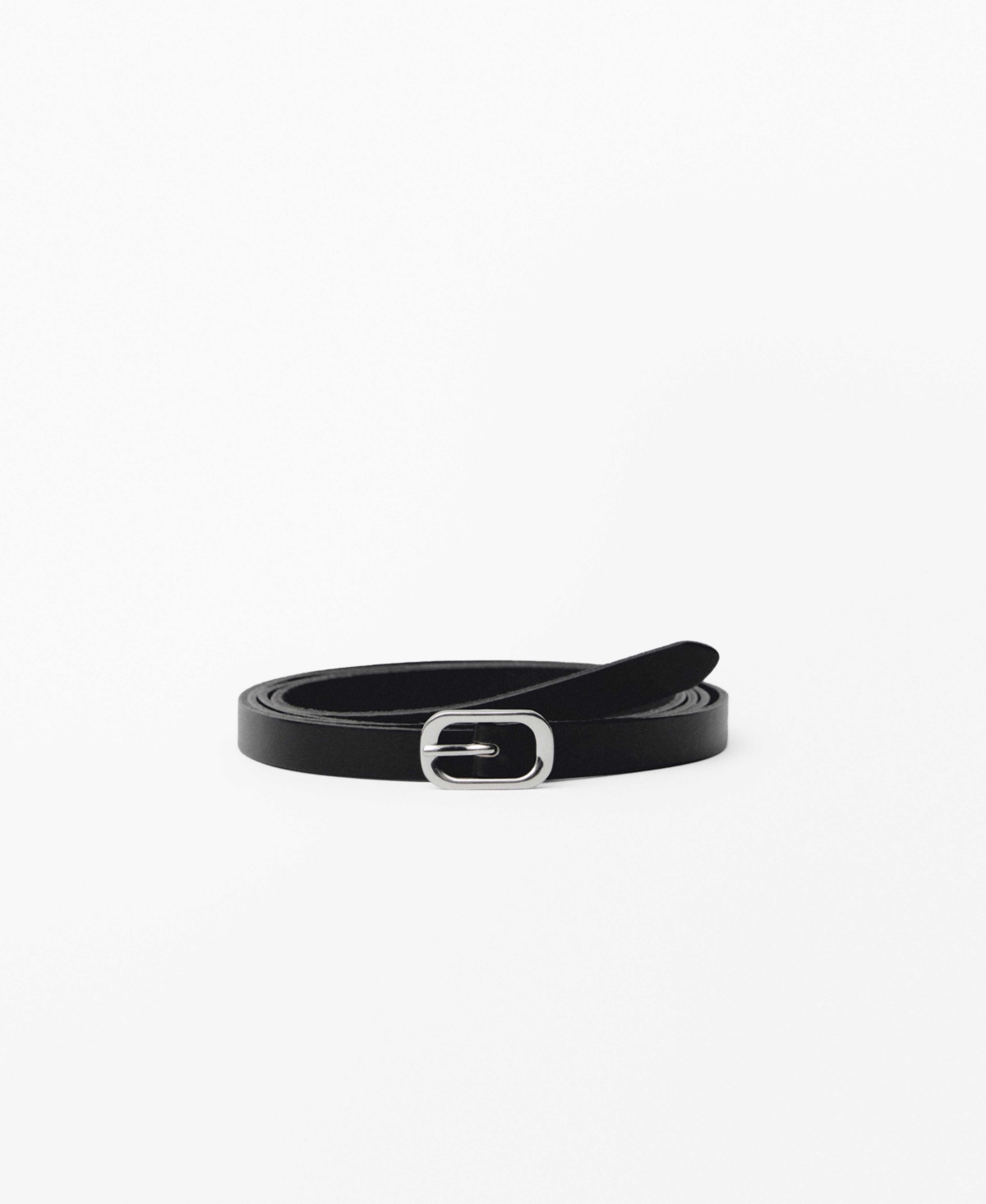 Click here for Mango Womens Oval Buckle Leather Belt - Black prices