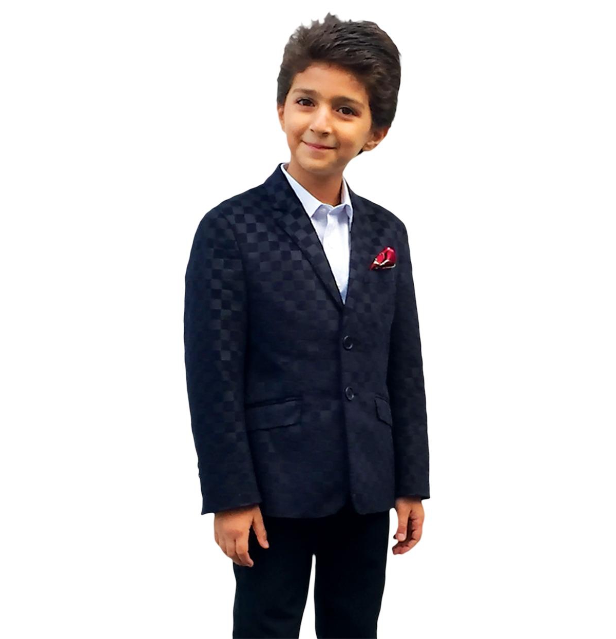 Click here for Elie Balleh Toddler Navy Slim Fit Gingham Blazer -... prices