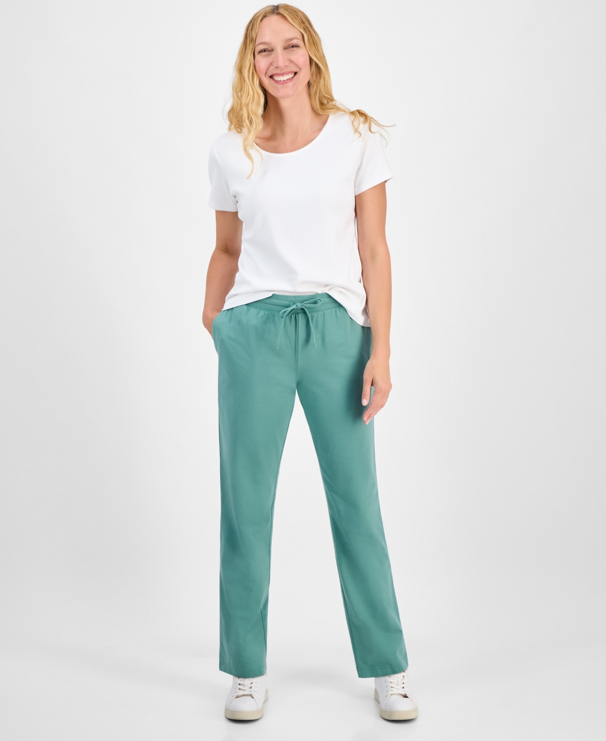 Click here for Style & Co Womens Mid-Rise Drawstring-Waist Sweatp... prices