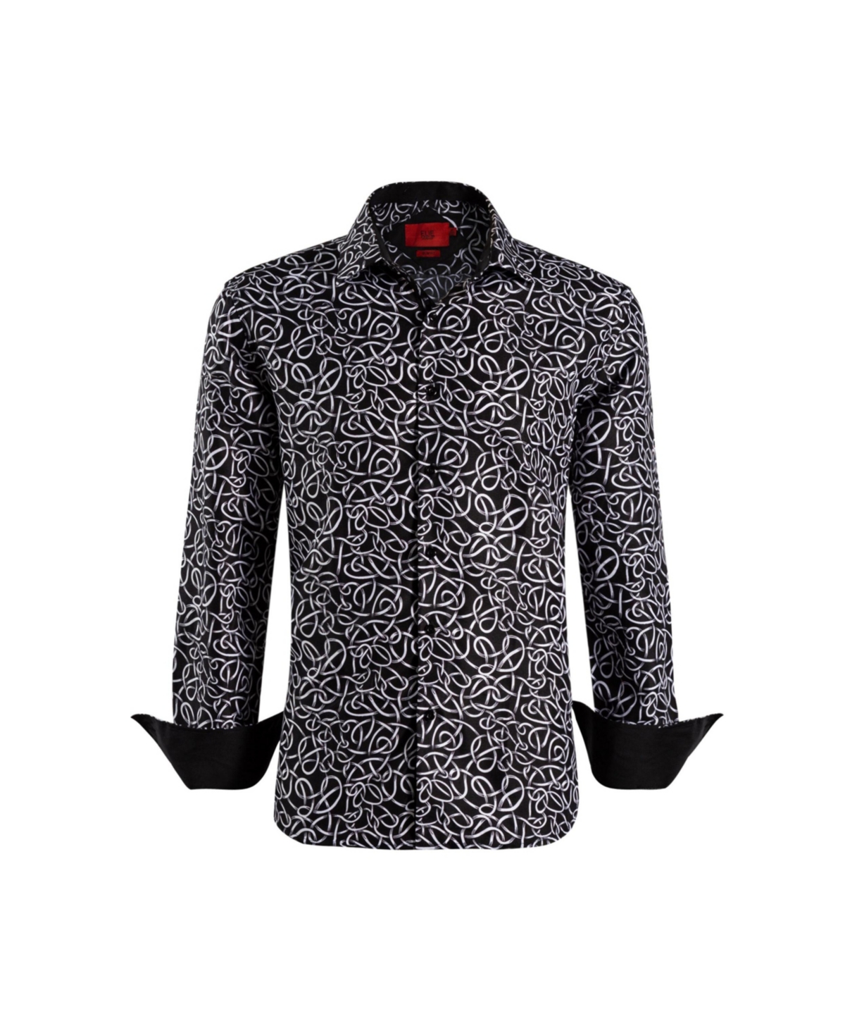 Click here for Elie Balleh Big Boys Black Slim Fit Swirl Print Bu... prices