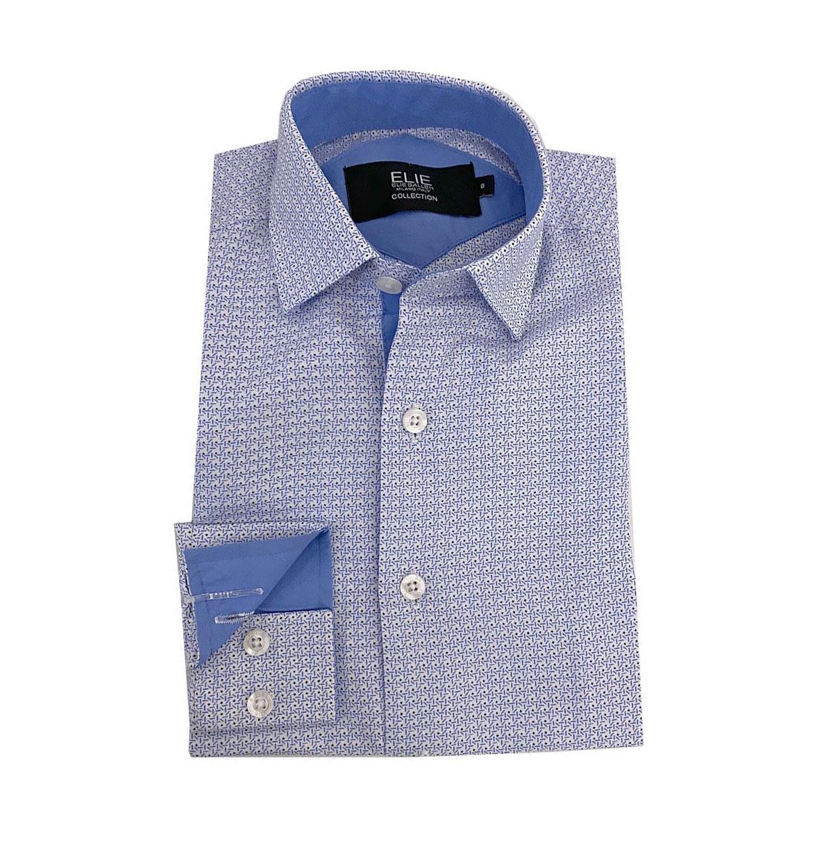 Click here for Elie Balleh Big Boys Blue Printed Slim Fit Shirt -... prices