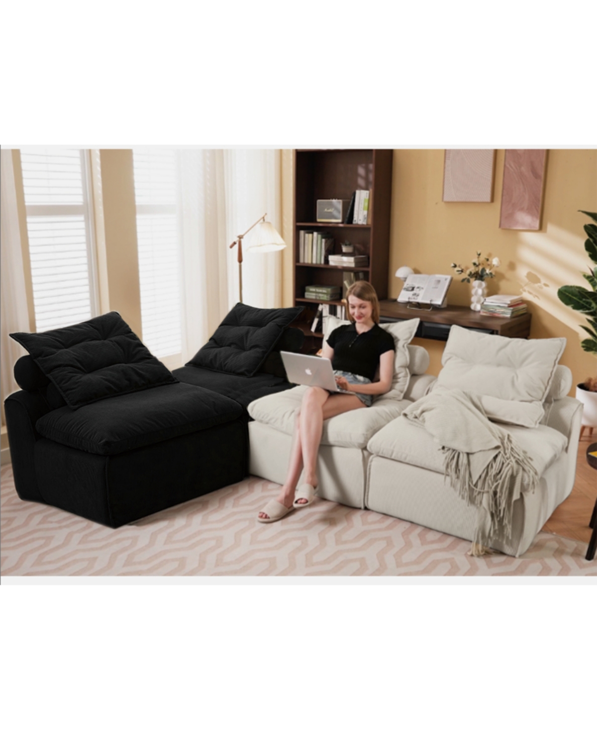 Click here for Streamdale Modular Sofa Diy  Corduroy  4 Seats  No... prices