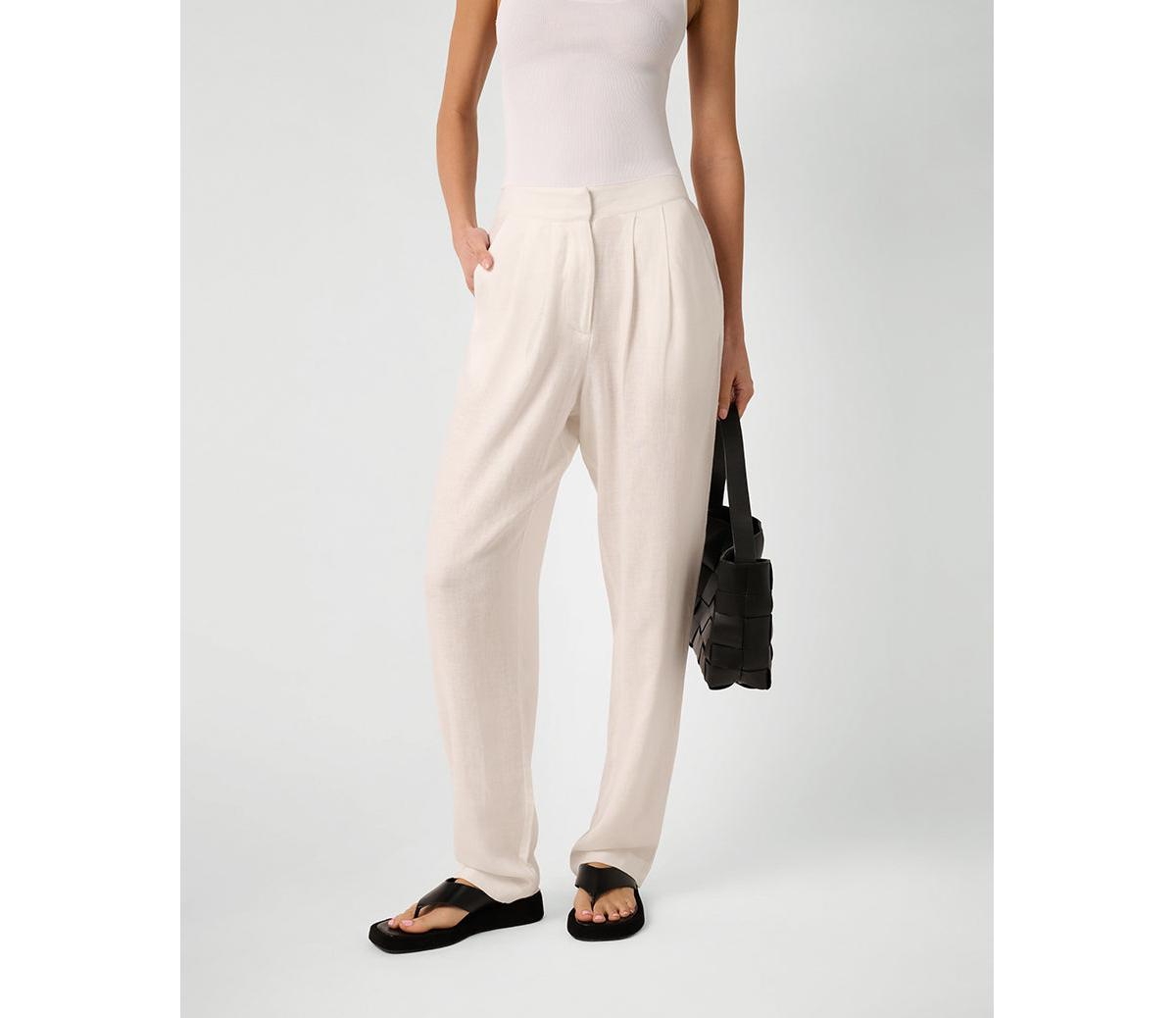 Click here for WeWoreWhat Womens Linen Trouser - White prices