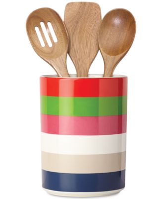 kate spade new york all in good taste Striped Utensil Crock and Wooden ...