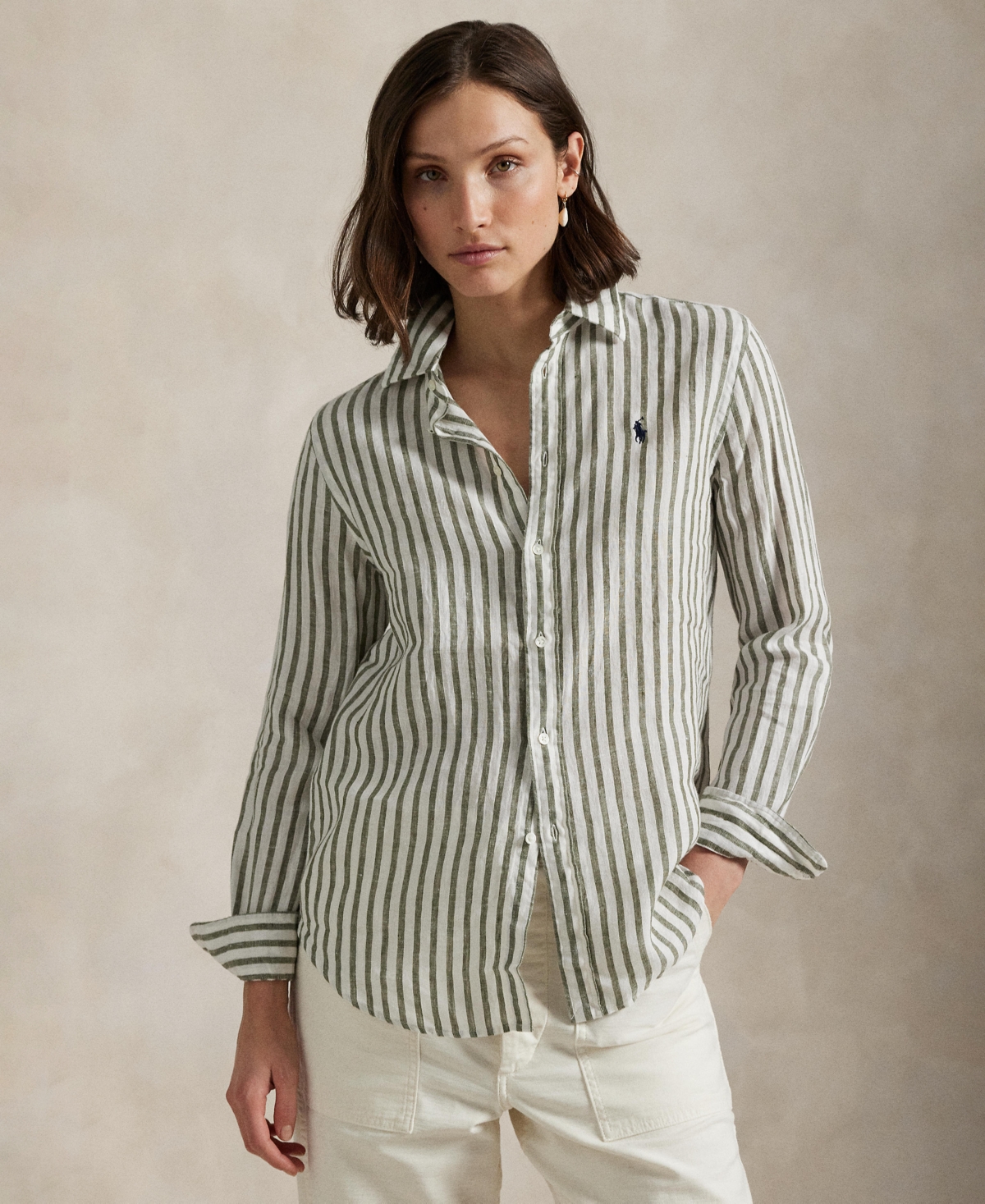 Click here for Polo Ralph Lauren Womens Classic-Fit Striped Linen... prices