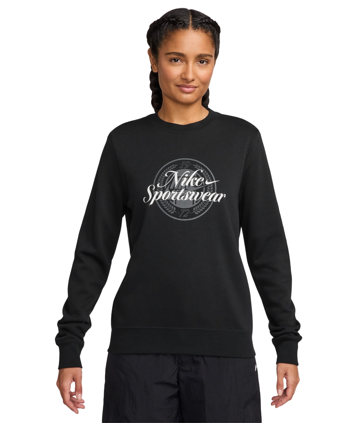 Click here for Nike Sportswear Womens Club Fleece Graphic Crewnec... prices