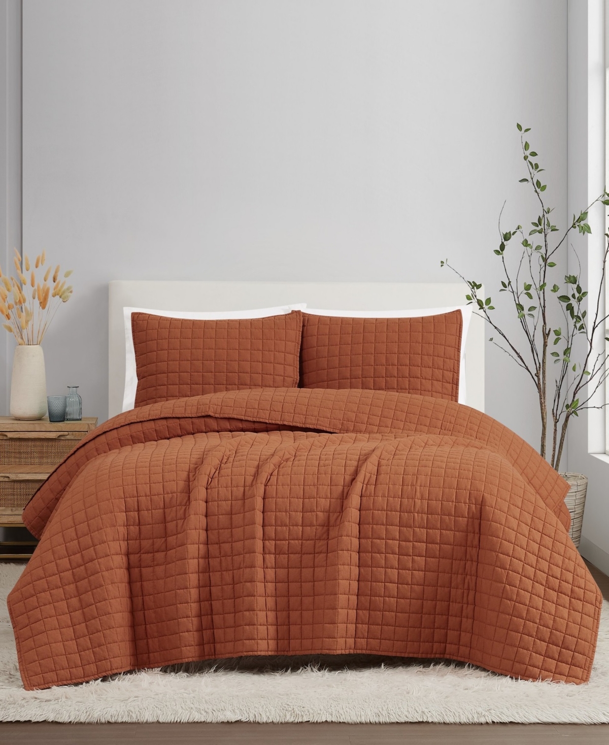 Click here for Brookyln Loom Flax Linen 3-Pc. Quilt Set  King - R... prices