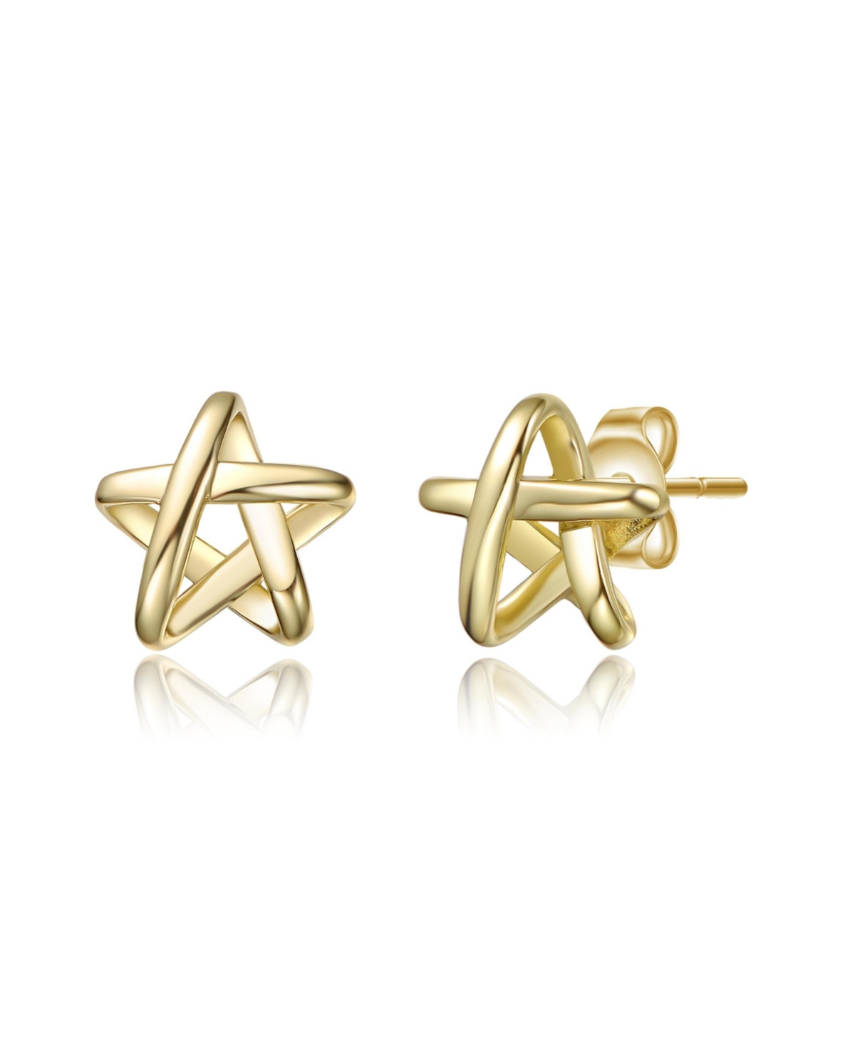 Click here for Kids 14K Gold Plated Star Knot Stud Earrings - Gol... prices