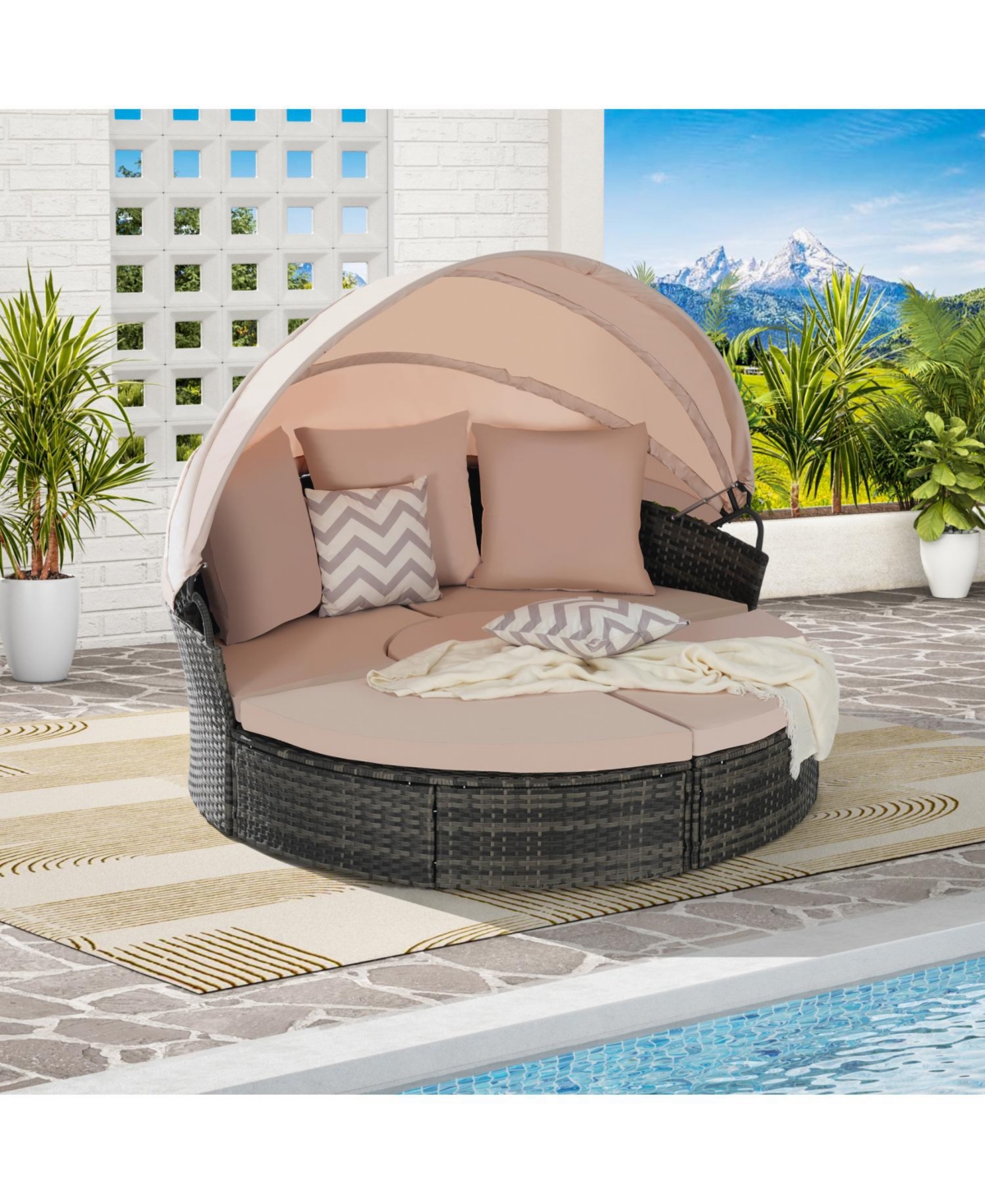 Click here for Streamdale Furniture 5pc Outdoor Patio Daybed Set... prices