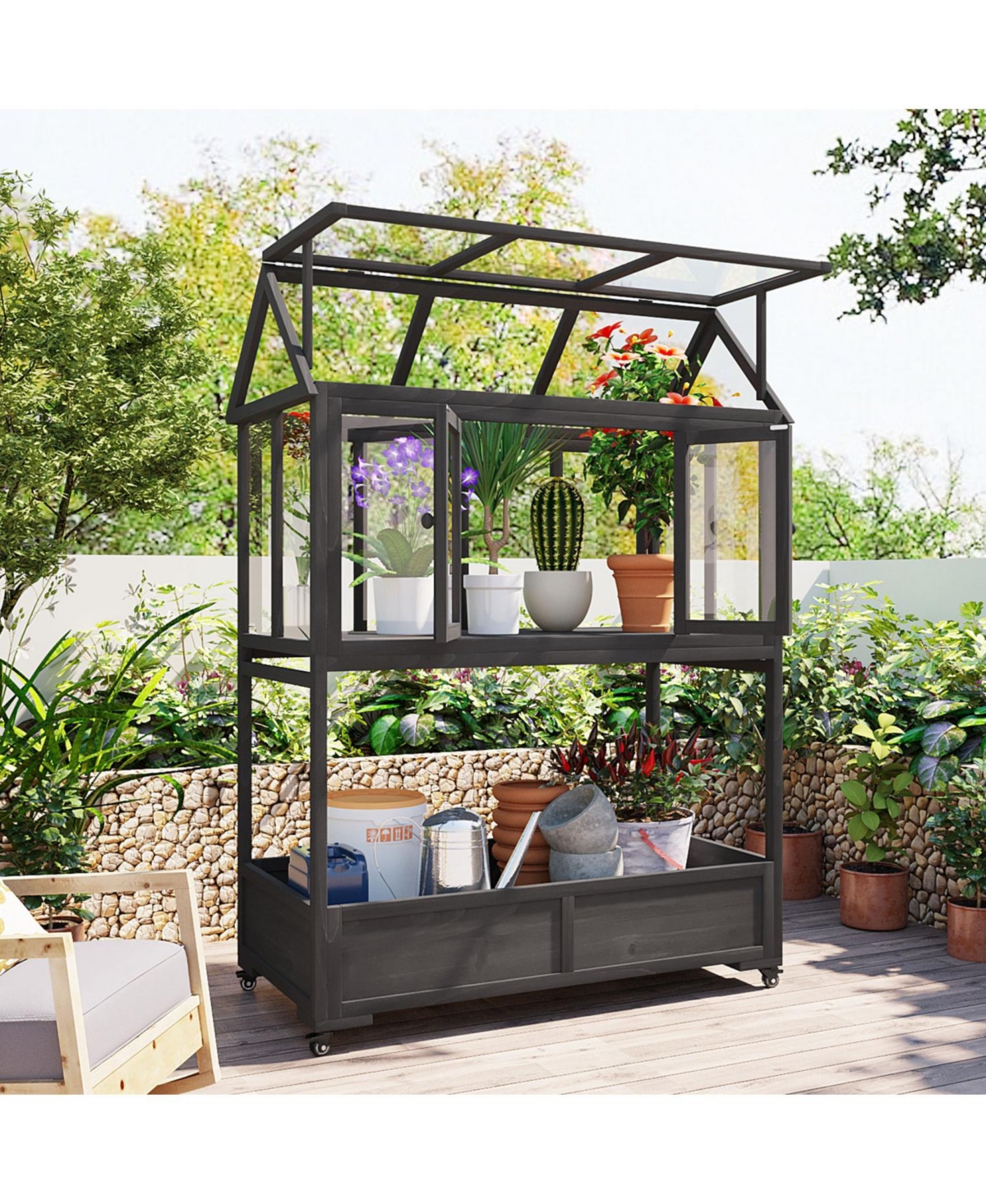 Click here for Portable Cold Frame Greenhouse with Wheels & Stora... prices