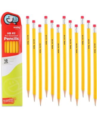 Enday Presharpened #2 Pencils - 12 Count, Wood-Cased Yellow Sharpened ...