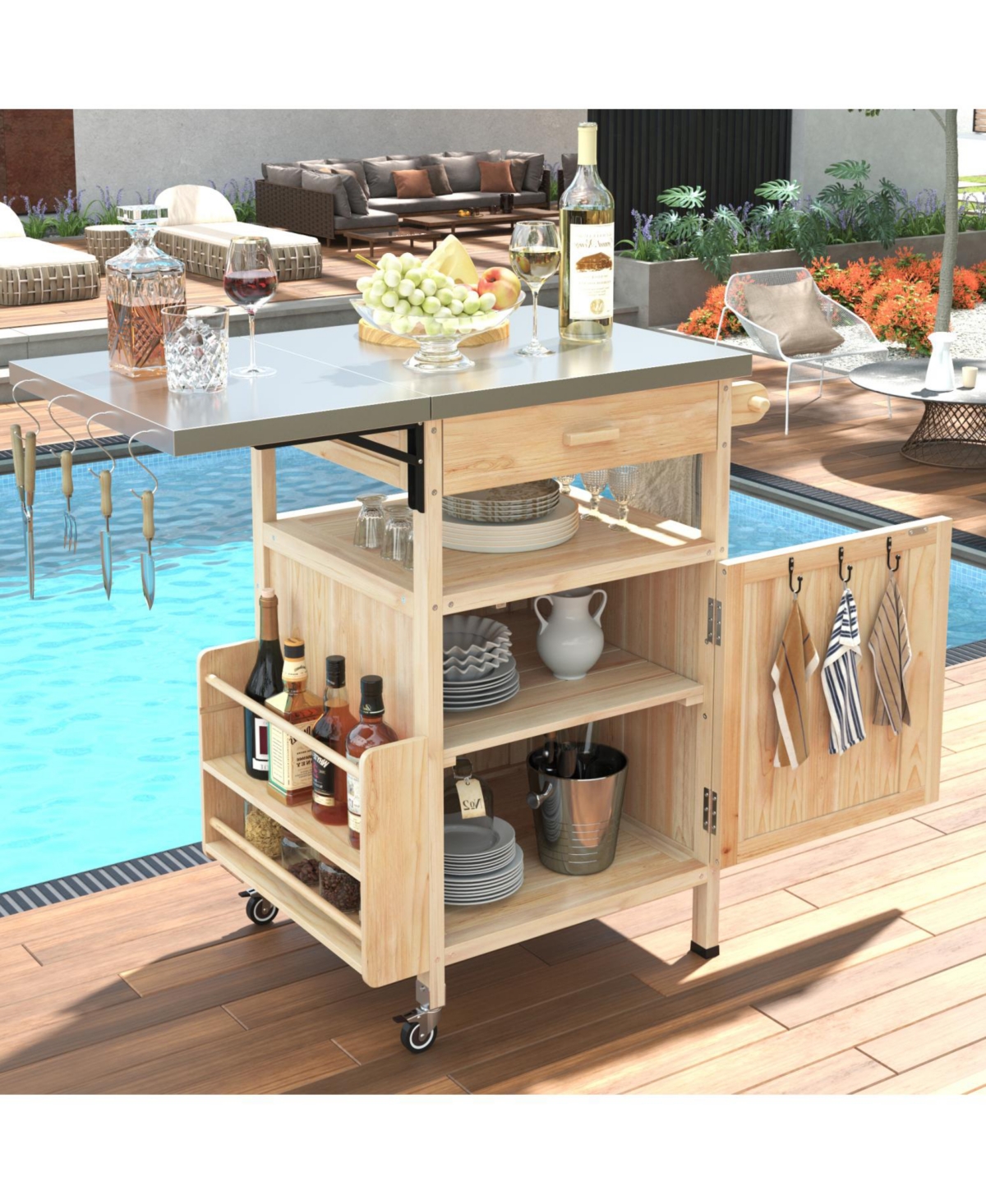 Click here for Outdoor Grill Cart with Stainless Steel Top & Stor... prices