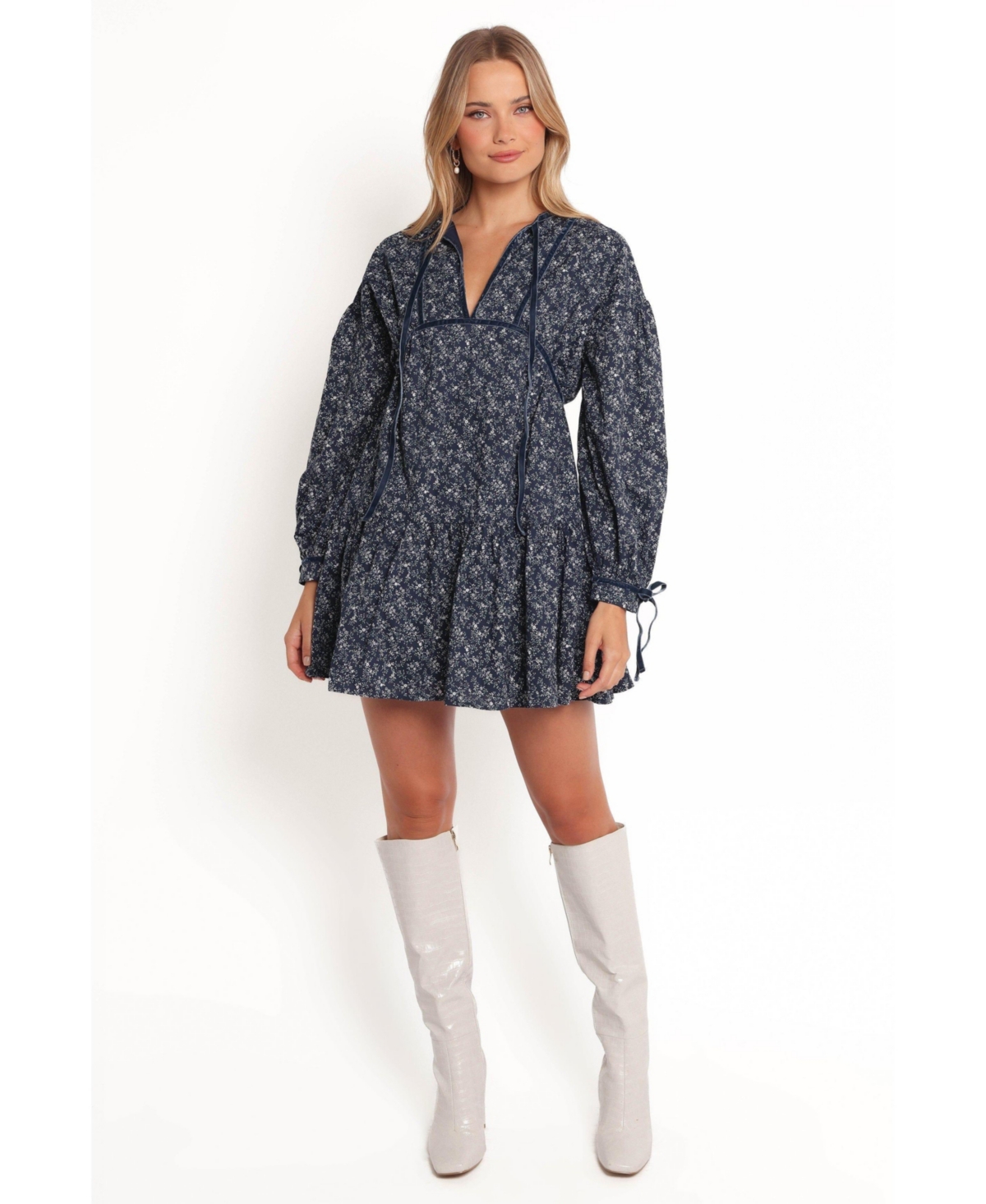 Click here for Petal and Pup Brooklyn Mini Dress - Blue floral prices