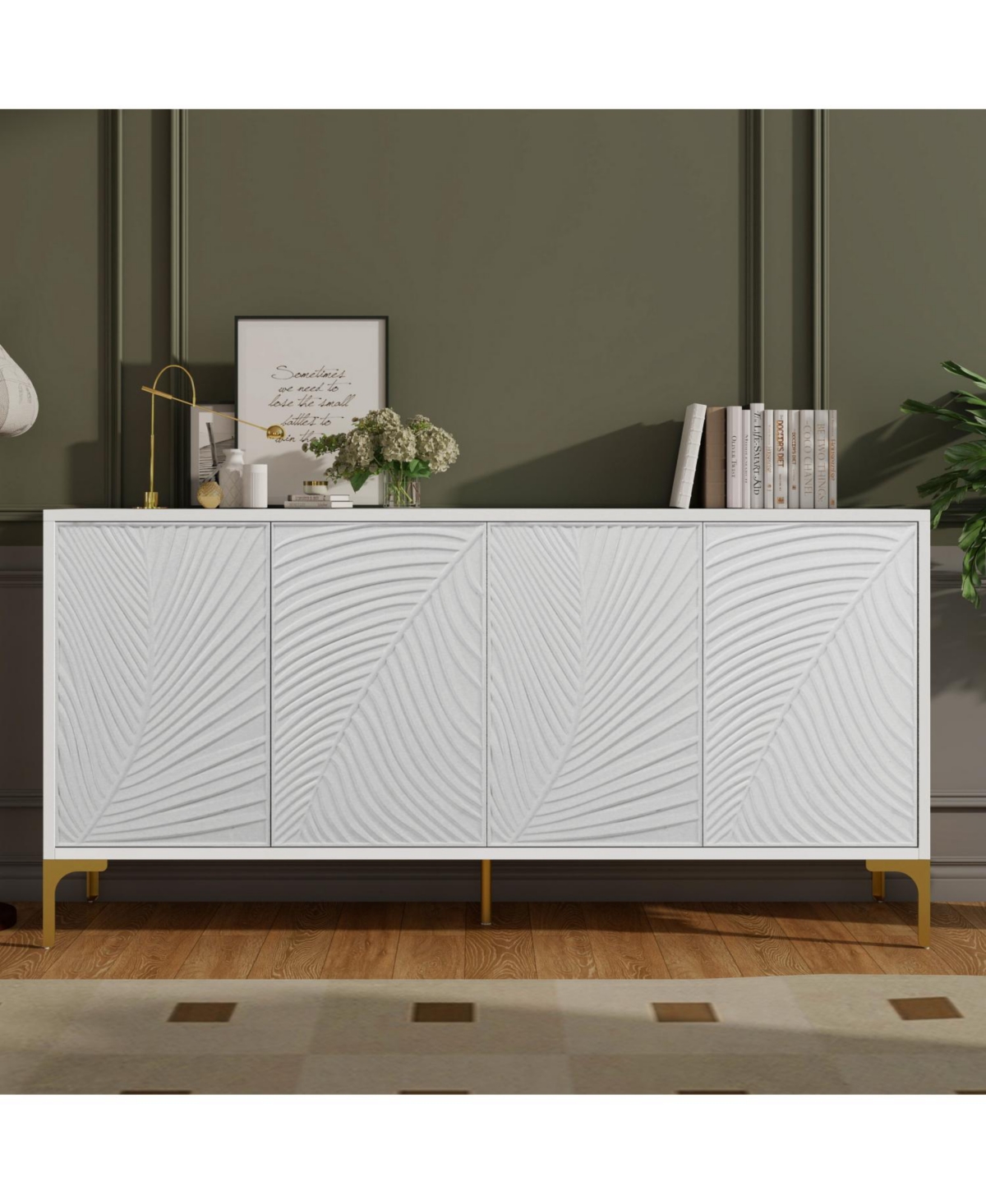 Click here for White 4-Door Storage Cabinet with Adjustable Shelv... prices