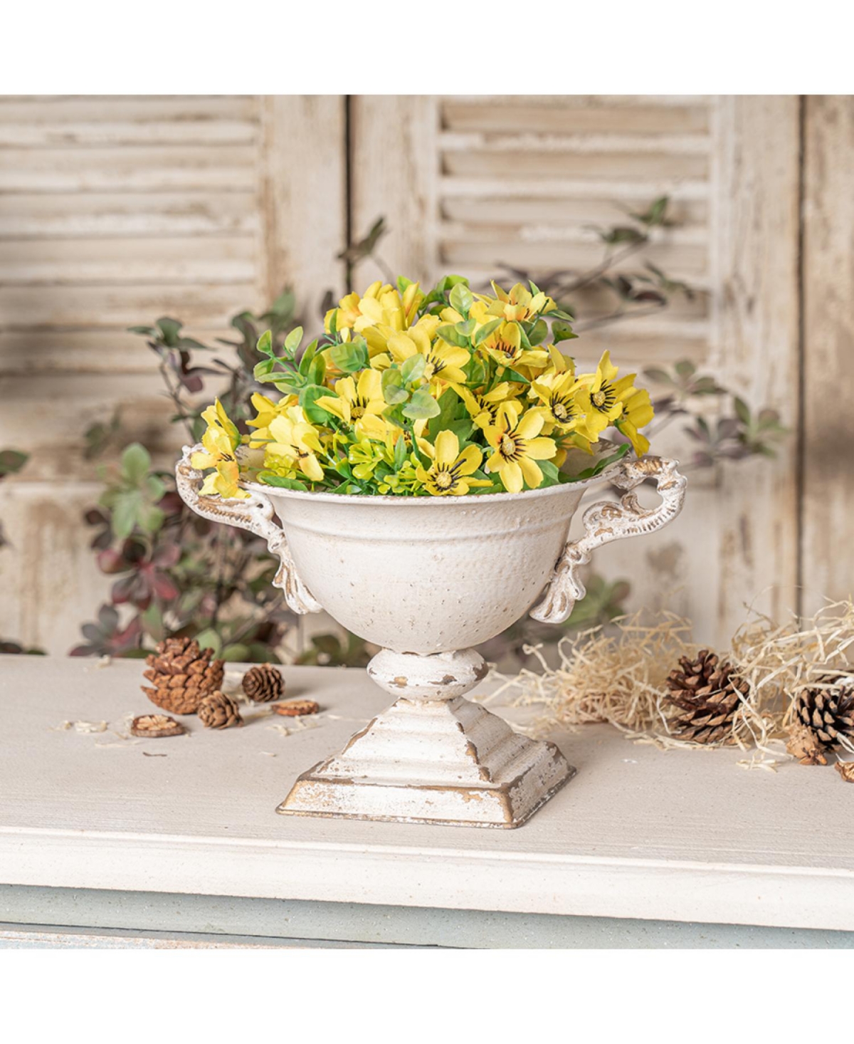 Click here for Vintage Double-Handled Flower Pot - Off white prices