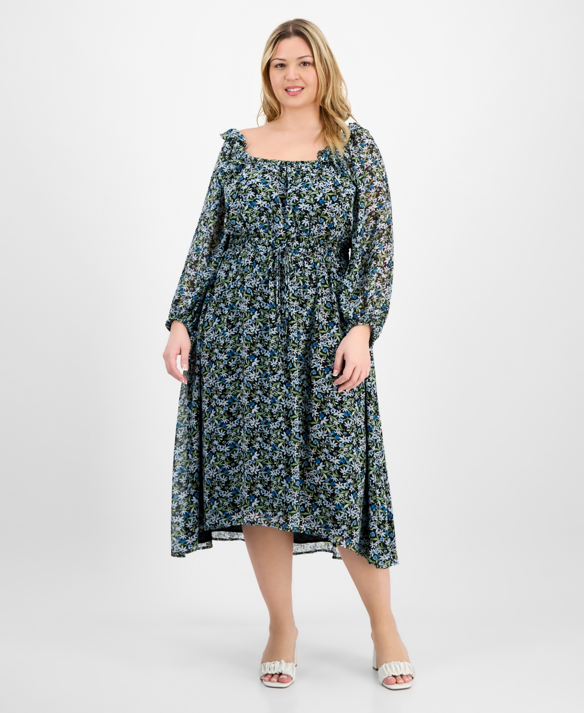 Click here for On 34th Trendy Plus Size Floral-Print Smocked-Wais... prices