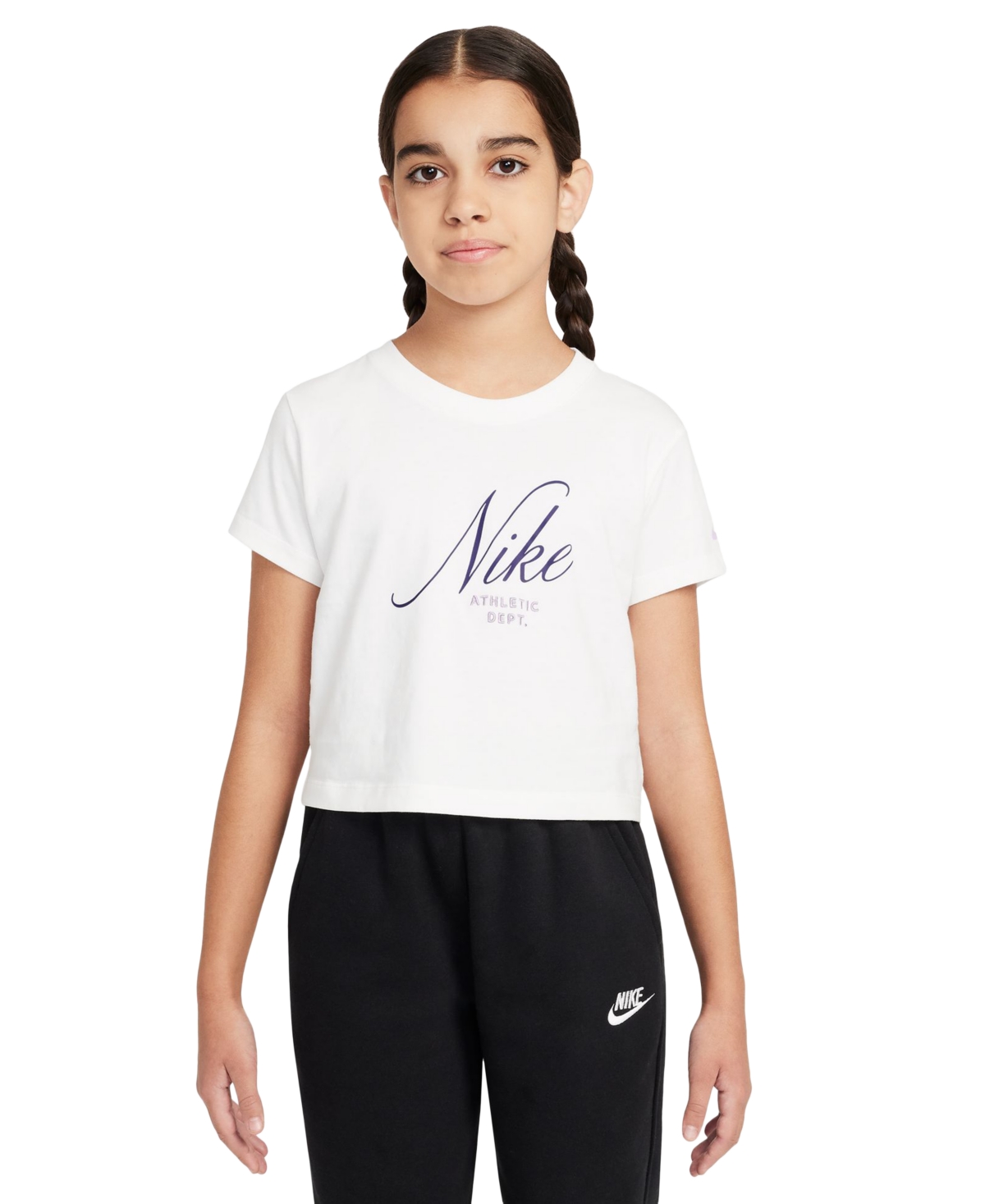 Click here for Nike Big Girls Sportswear Cropped Cotton T-Shirt -... prices