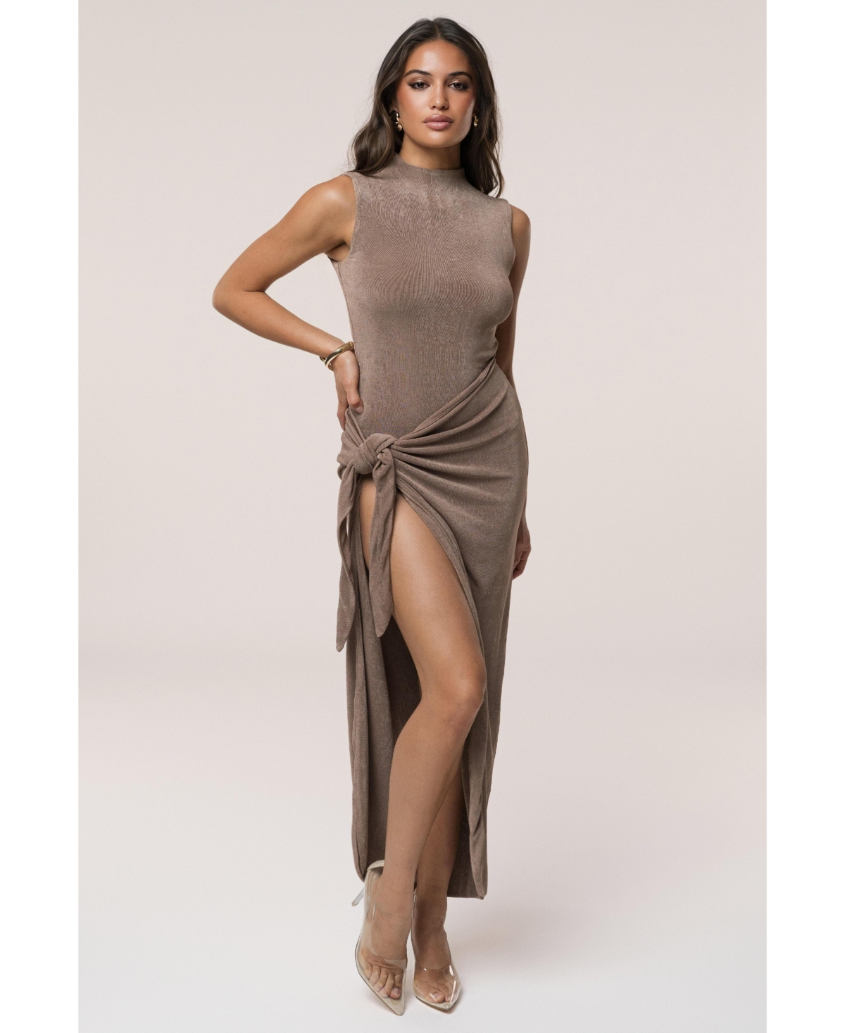 Click here for Jluxlabel Womens Aubree Midi Dress - Mocha prices