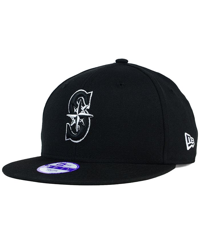 New Era Kids' Seattle Mariners Black White 9FIFTY Snapback Cap - Macy's