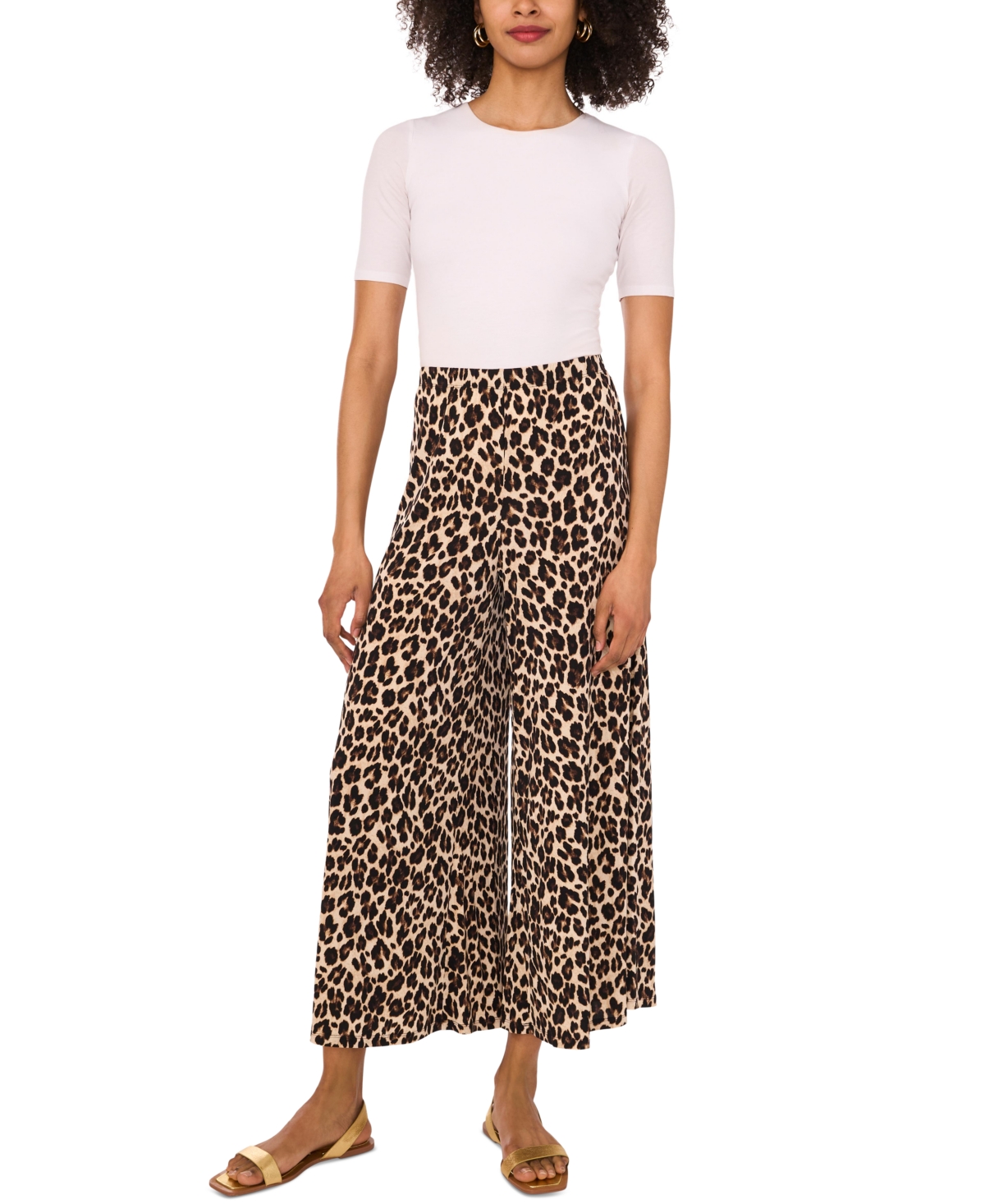 Click here for Vince Camuto Womens Animal-Print Pull-On Wide-Leg... prices
