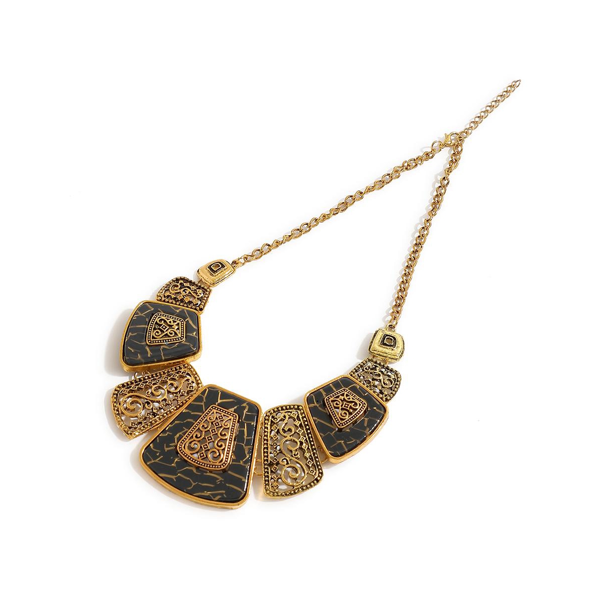 Click here for Sohi Gold-Plated Stone Necklace - Black prices