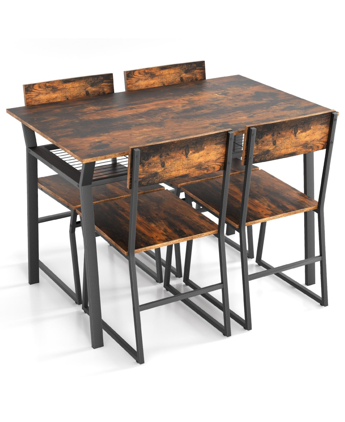 Click here for 5 Piece Dining Table Set with Storage Rack and Met... prices