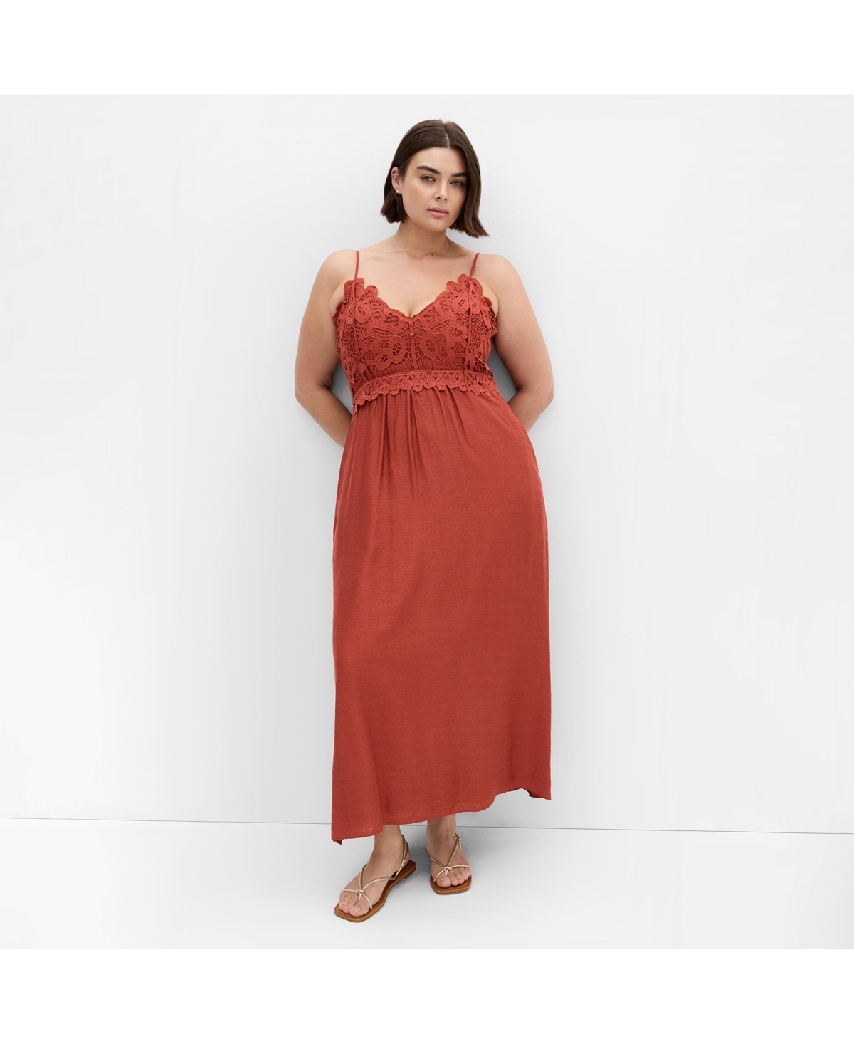 Click here for City Chic Plus Size Martina Maxi Dress - Cinnamon prices