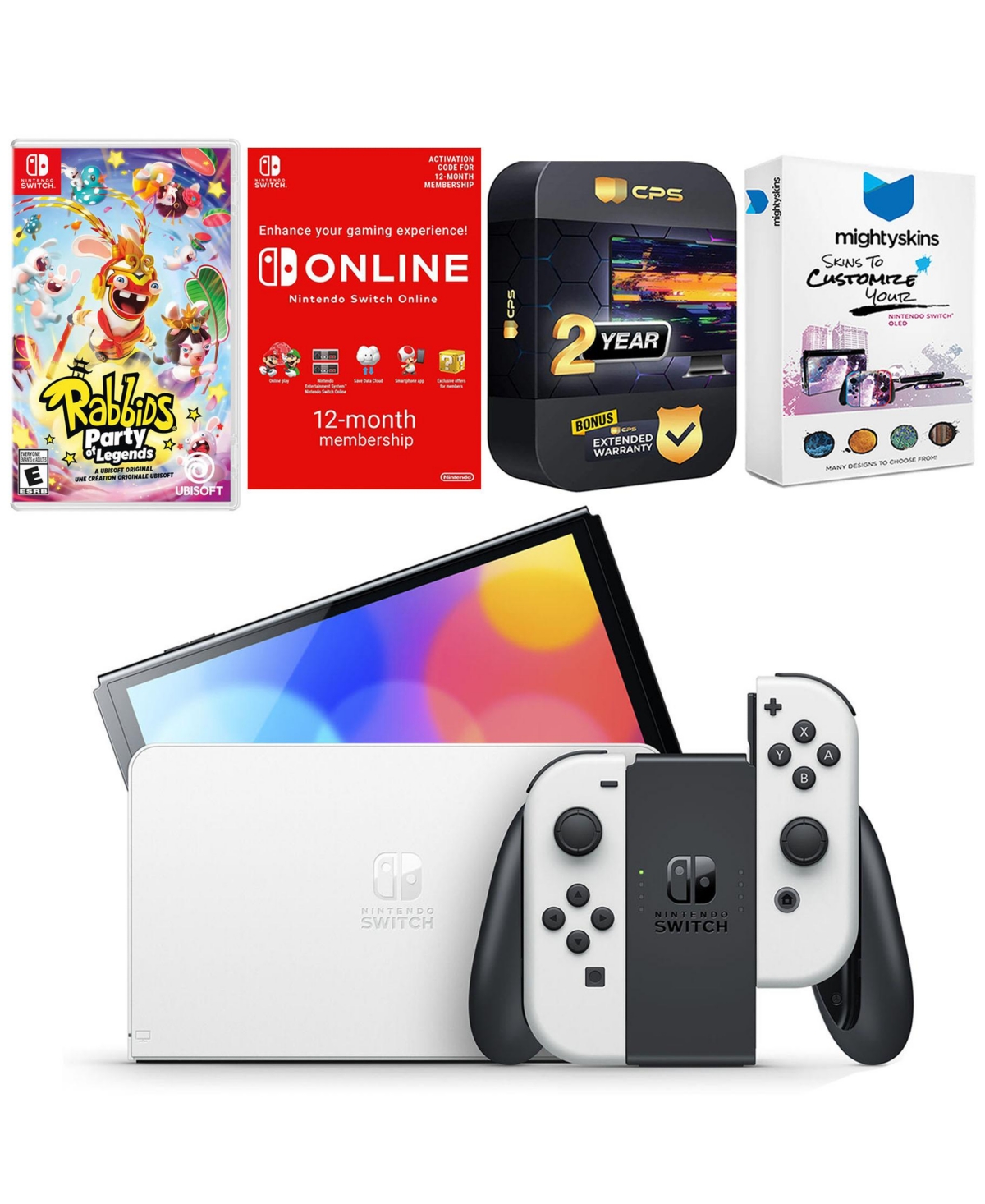 Click here for Nintendo Switch White Oled Console with Rabbids: P... prices