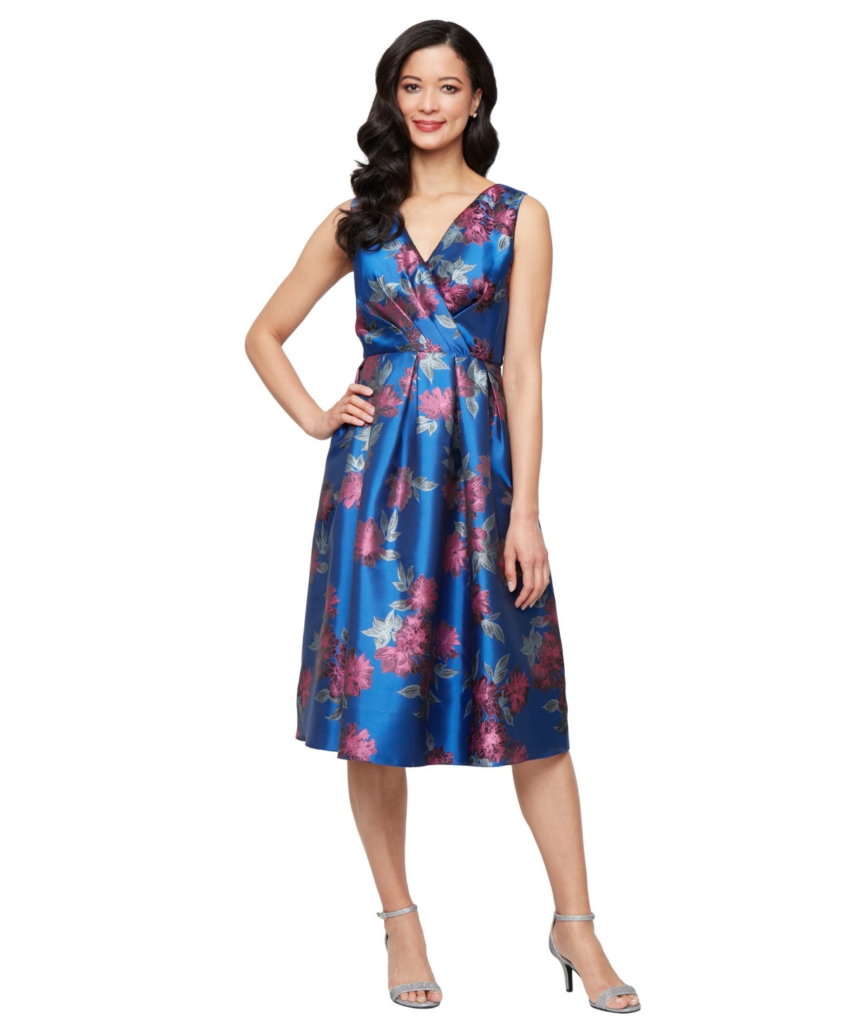 Click here for Sl Fashions Petite Metallic Jacquard A-Line Dress... prices