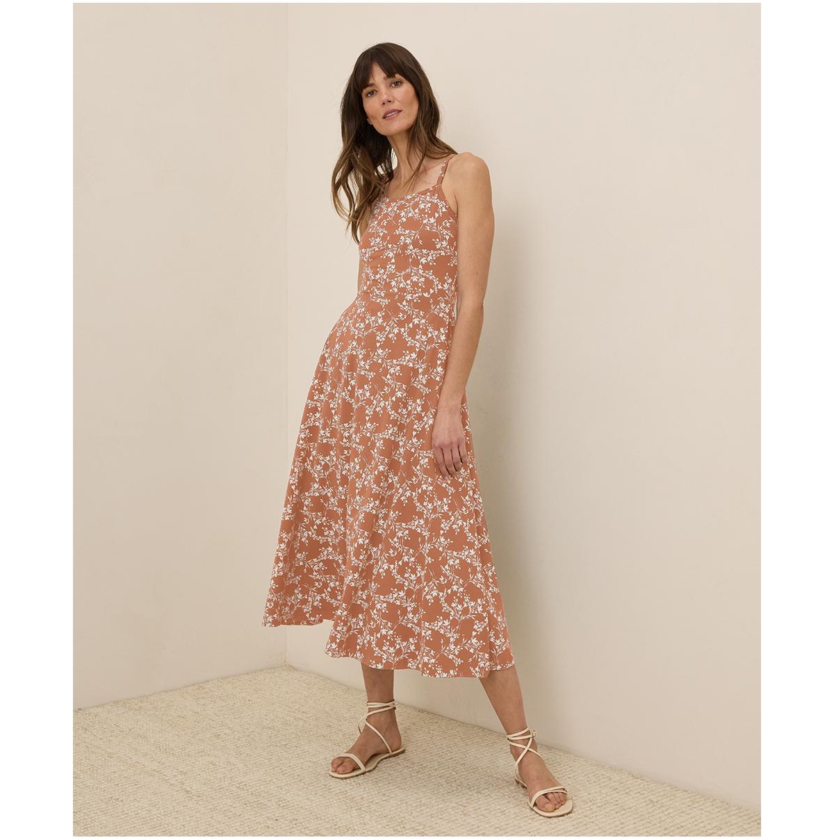 Click here for Pact Womens Fit & Flare Midi Dress - Bouquet bloom... prices