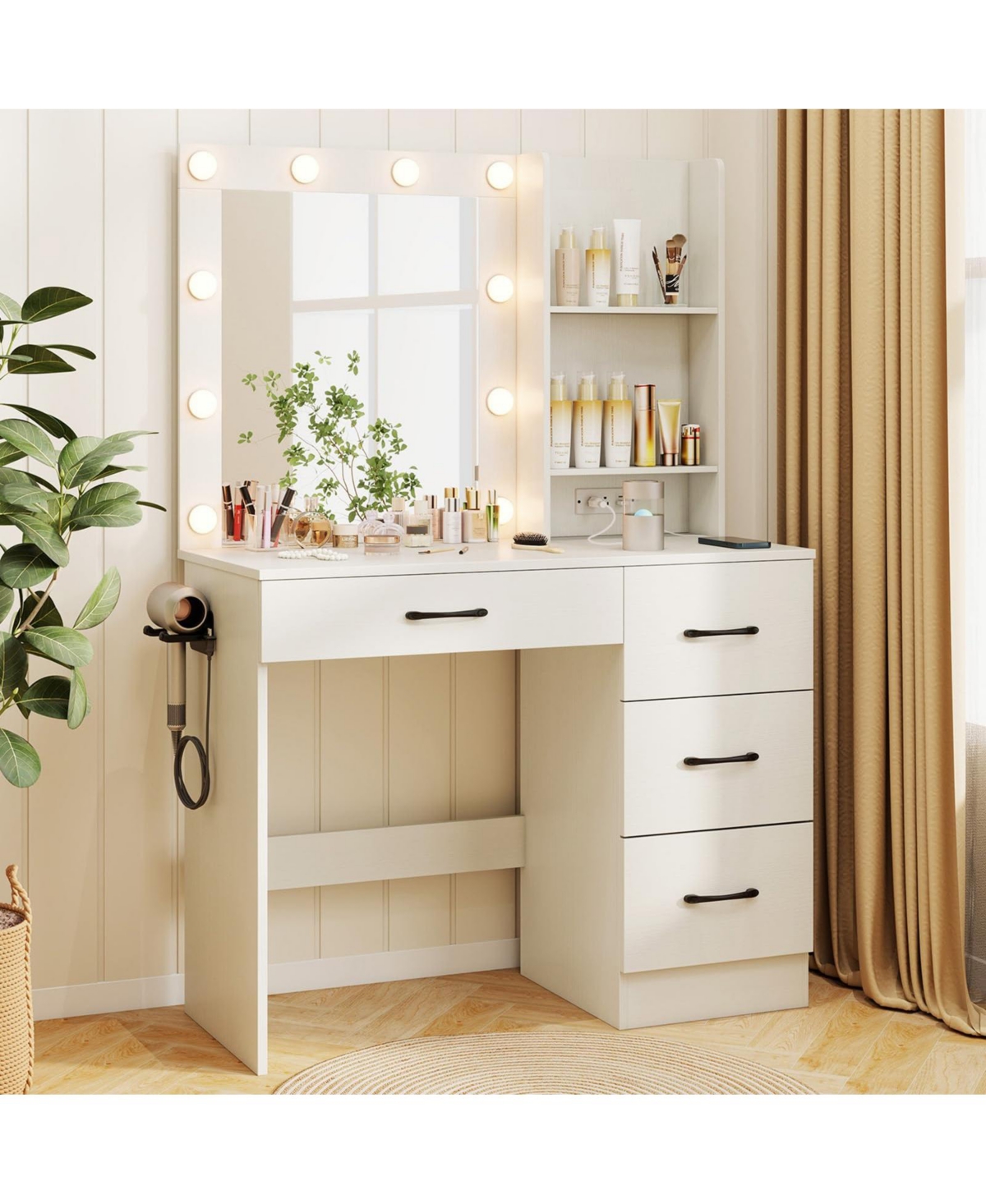 Click here for Vanity Desk with 3-Color Lights and Power Outlets... prices
