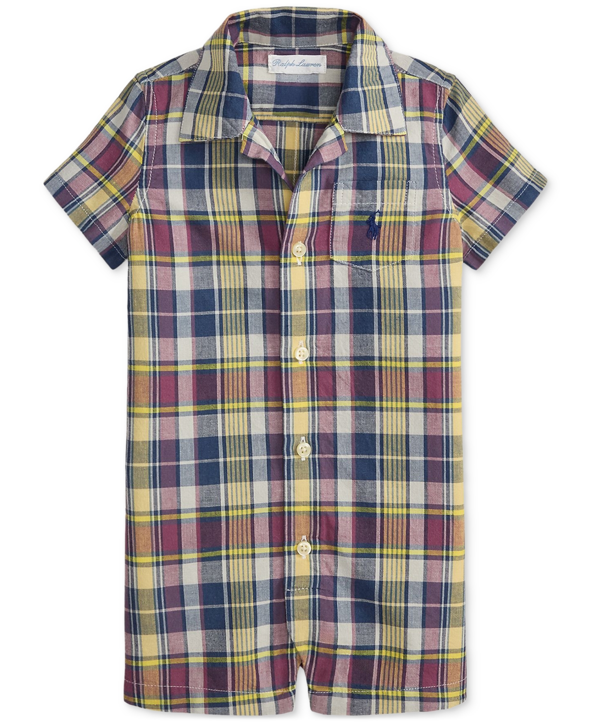 Click here for Polo Ralph Lauren Baby Boys Plaid Madras Shortalls... prices