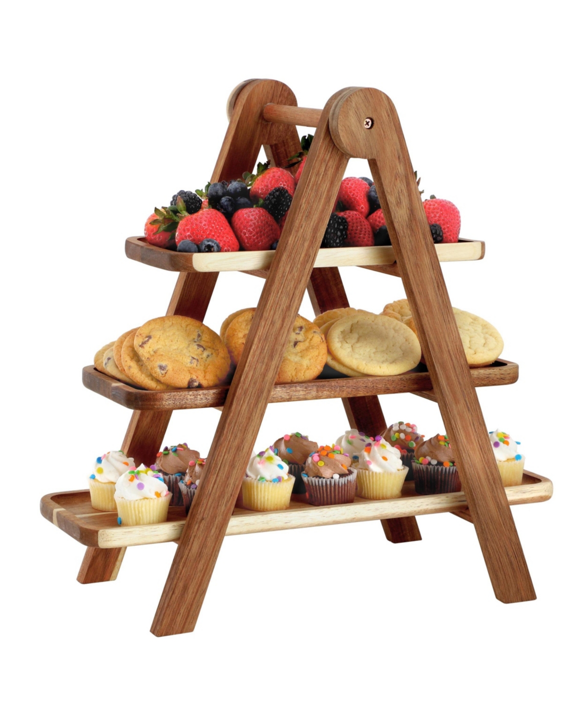 Click here for MegaChef Acacia Wood 3 Tiered Rectangular Ladder T... prices