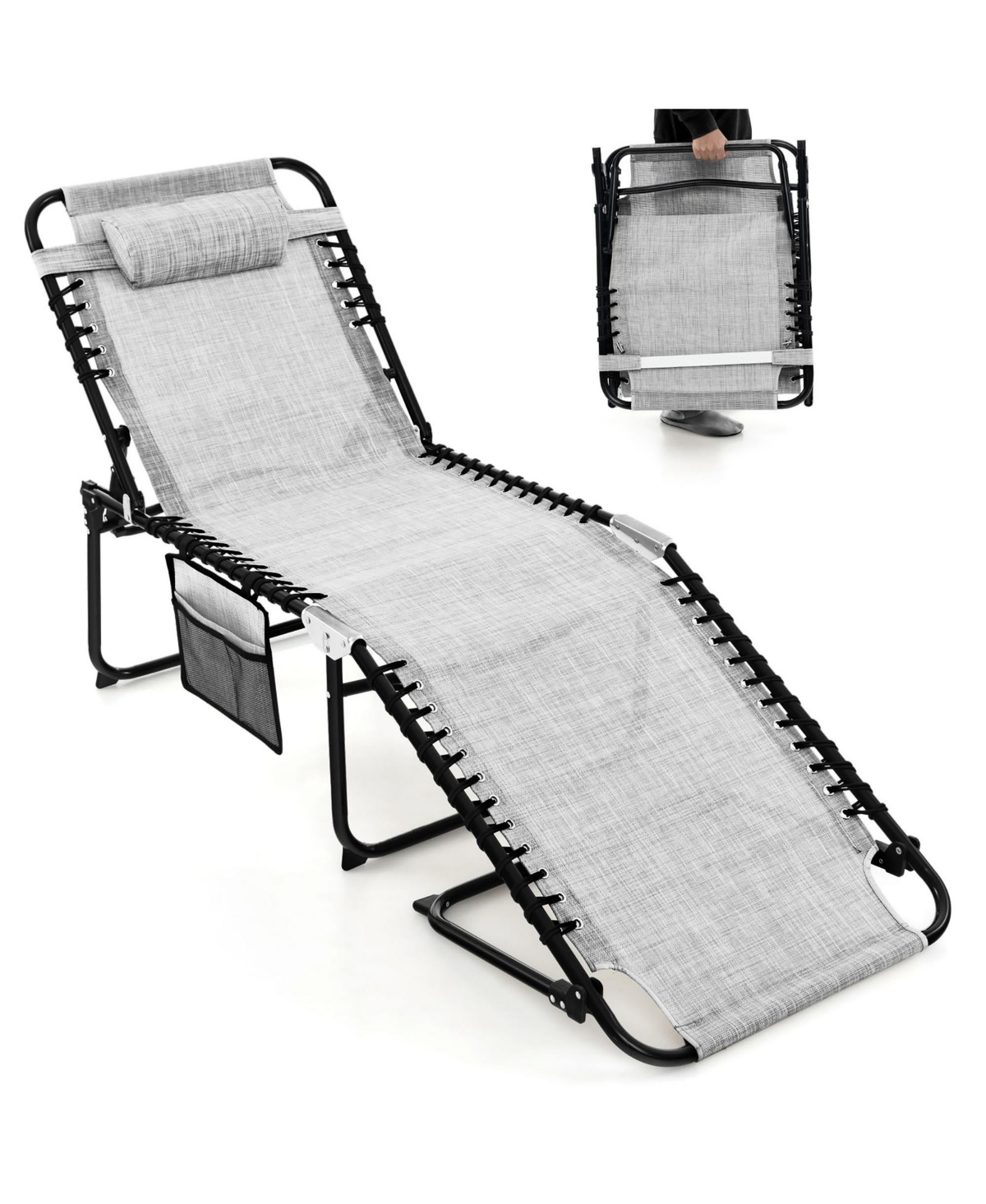 Click here for Gymax Folding Chaise Lounge Portable Lay Flat Recl... prices