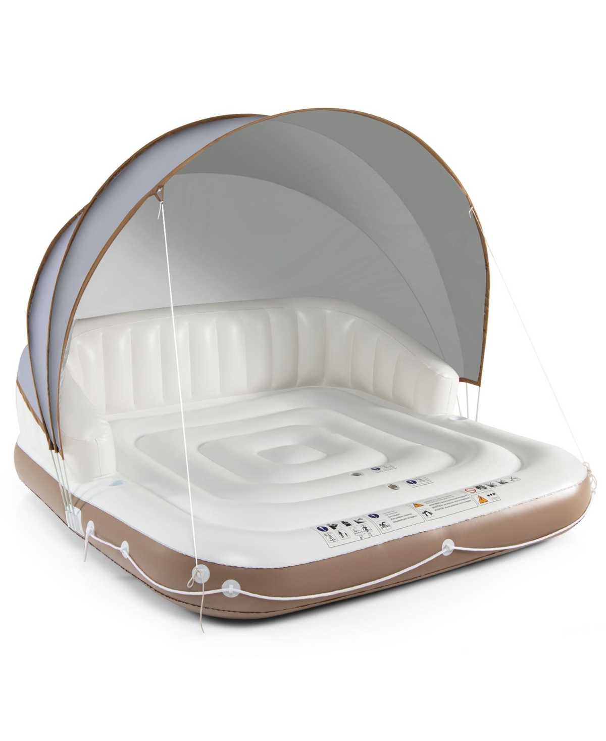 Click here for Gymax Floating Canopy Island Inflatable Pool Float... prices