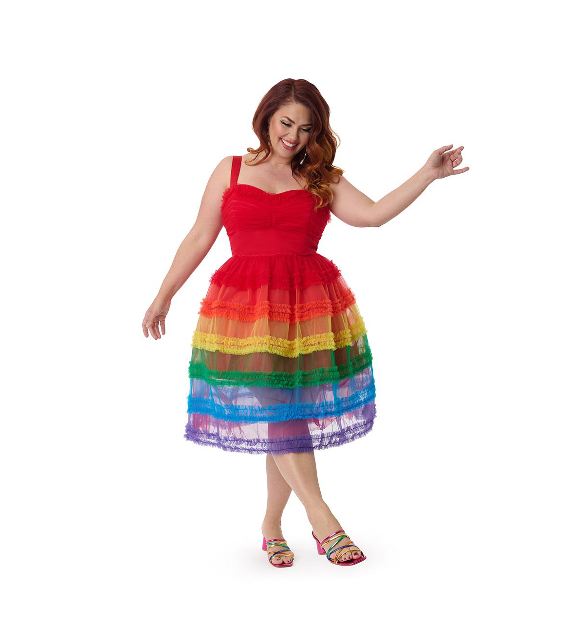 Click here for Unique Vintage Plus Size Tiered Sheer Swing Dress... prices