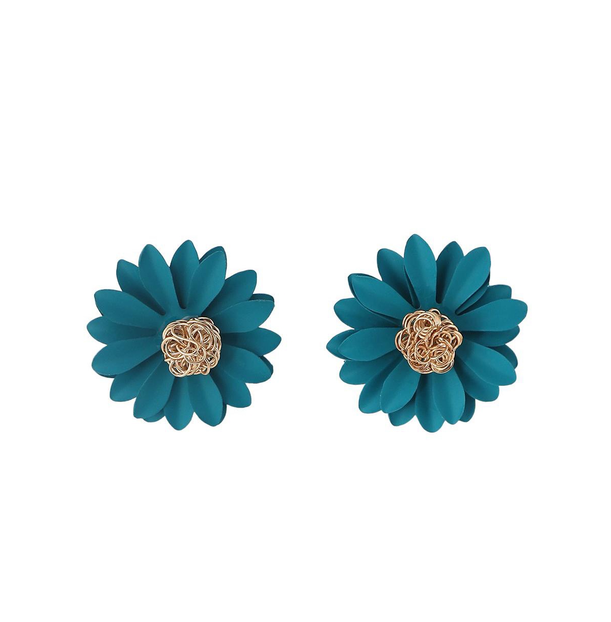 Click here for Sohi Womens Sunflower Stud Earrings - Blue prices