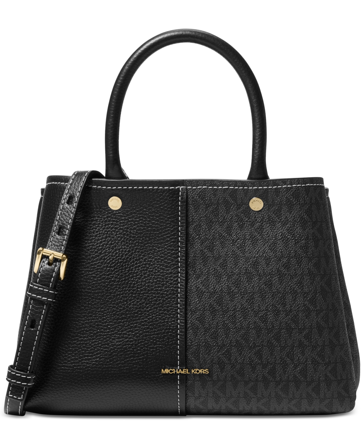 Click here for Michael Michael Kors Flora Medium Satchel - Black prices