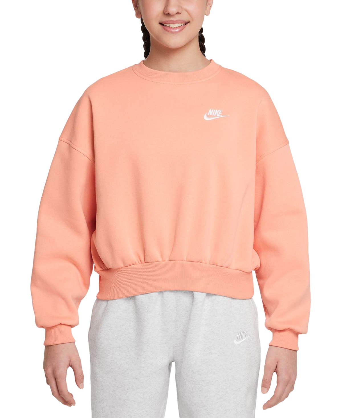 Click here for Nike Big Girls Sportswear Club Fleece Crewneck Swe... prices