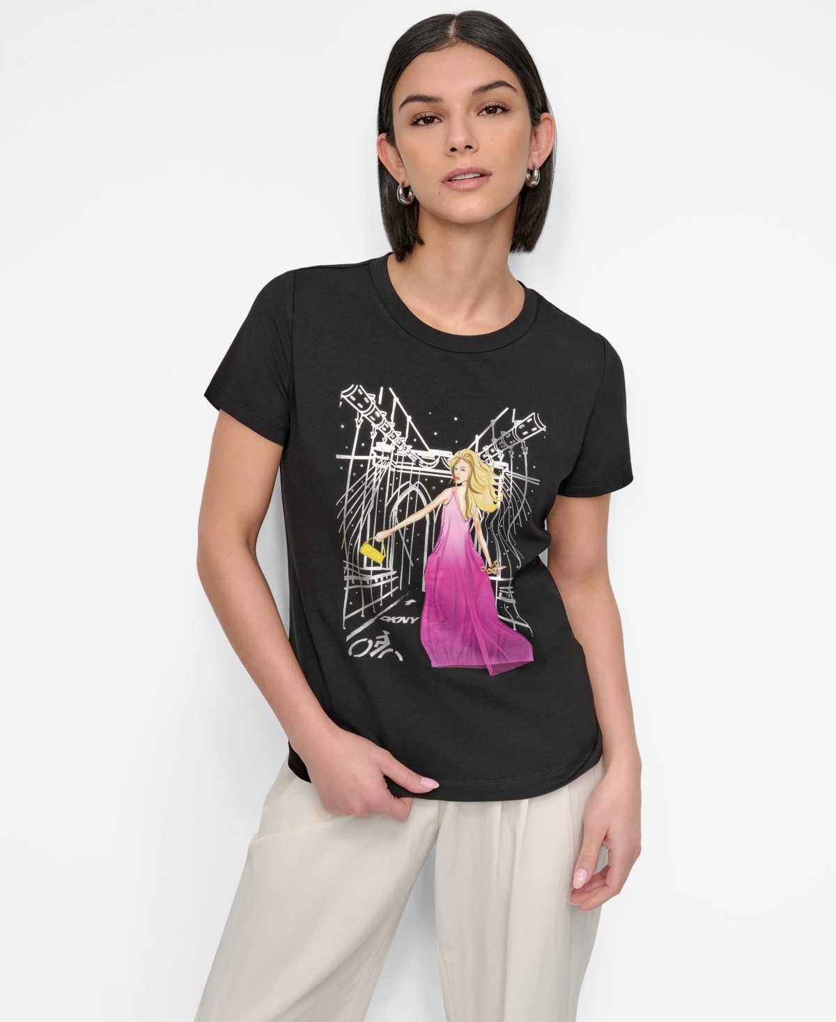 Click here for Dkny Womens Brooklyn Bridge Conversational T-Shirt... prices