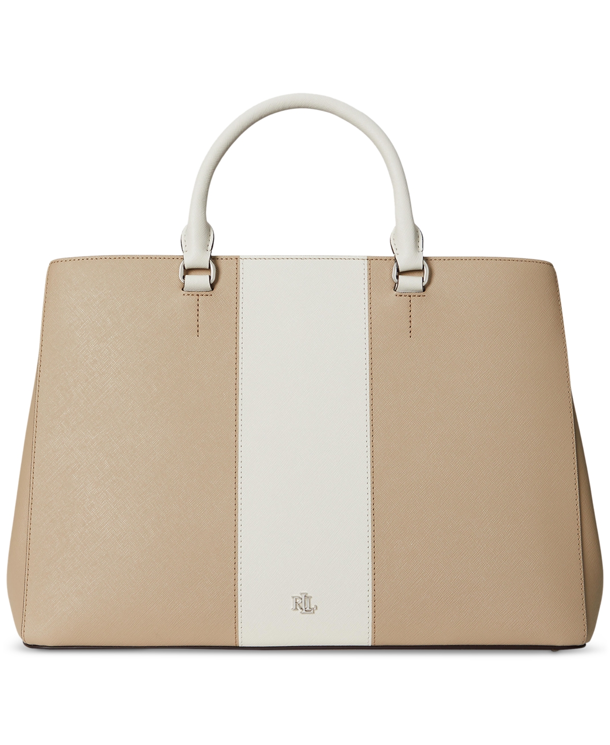 Click here for Lauren Ralph Lauren Two-Tone Leather Large Hanna S... prices