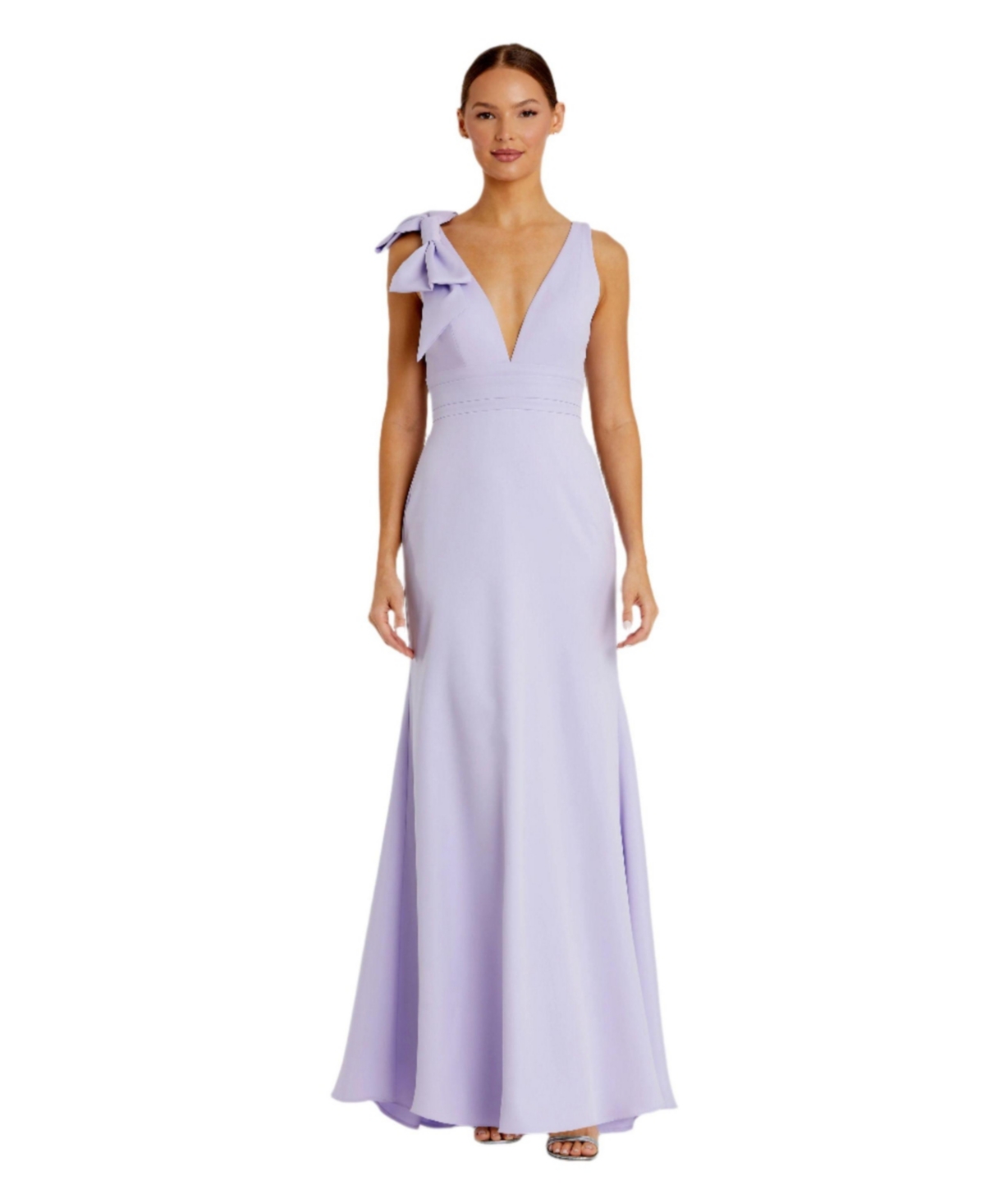 Click here for Mac Duggal Womens Sleeveless V Neck Bow Detail Mer... prices