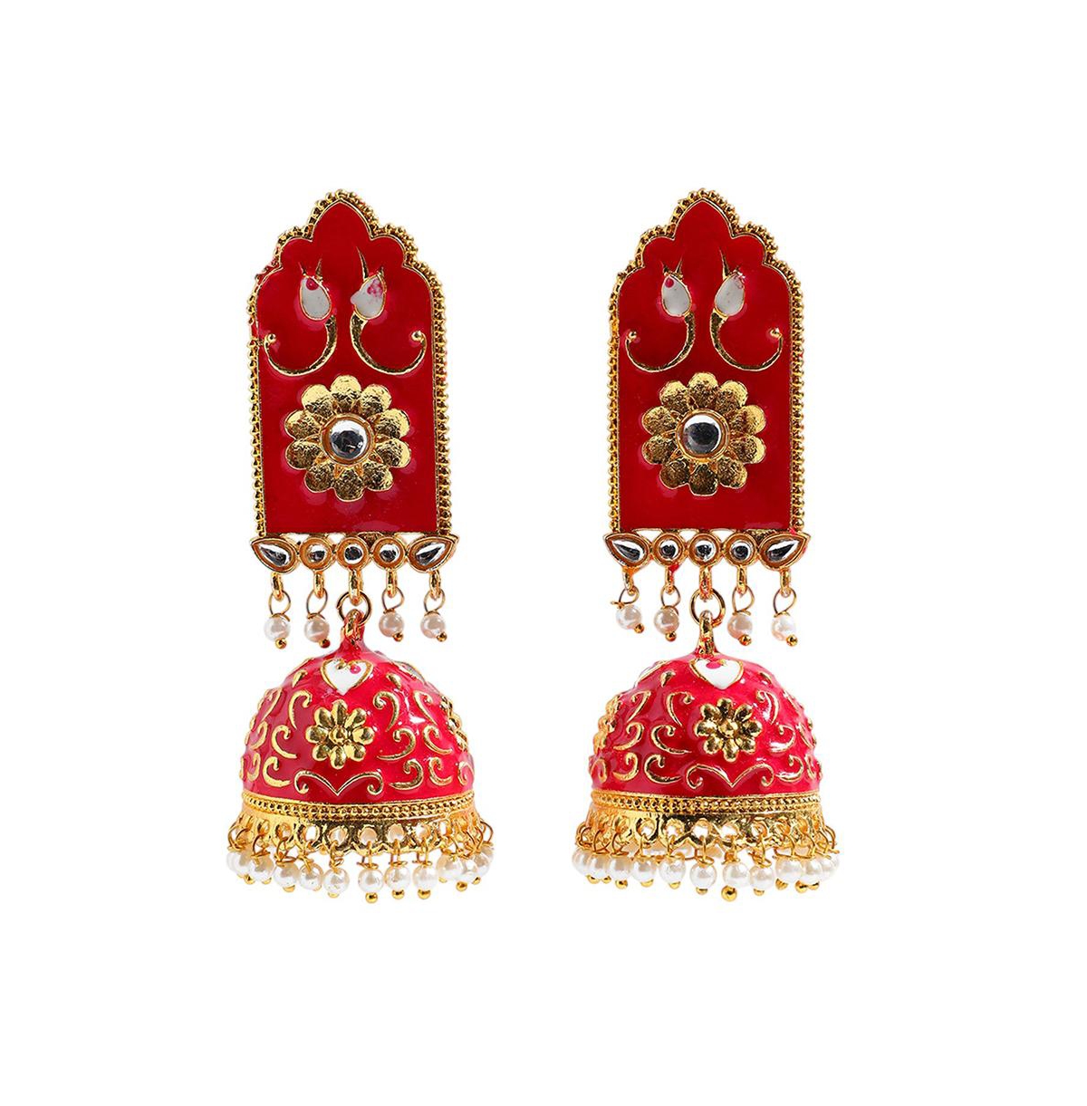 Click here for Sohi Floral Drop Earrings - Pink prices